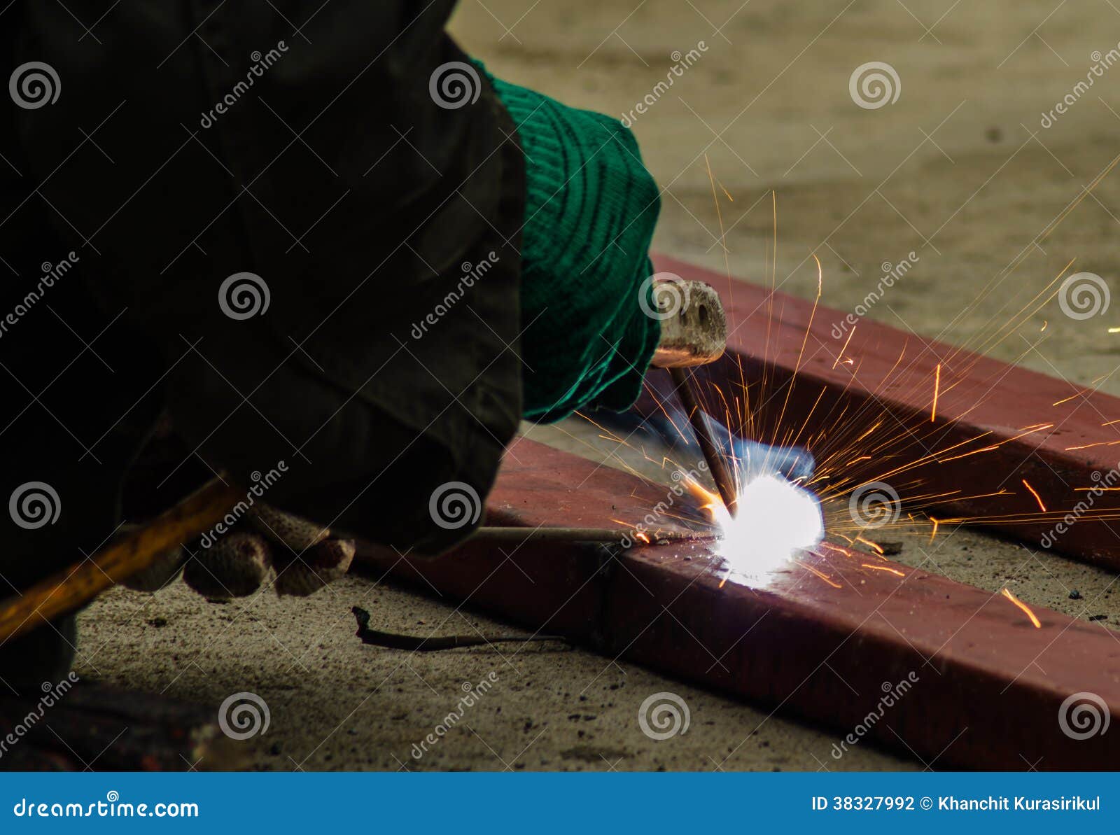 Steel weld stock photo. Image of working, sparks, protection - 38327992