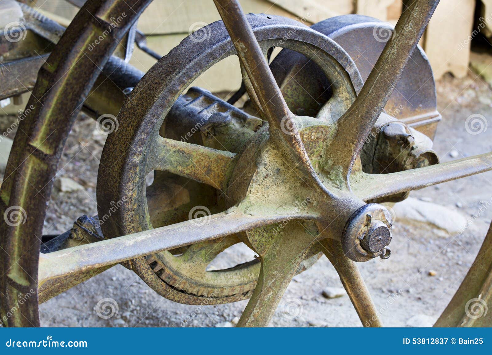 Steel Wheel on a Farm Implement Stock Image - Image of tennessee ...