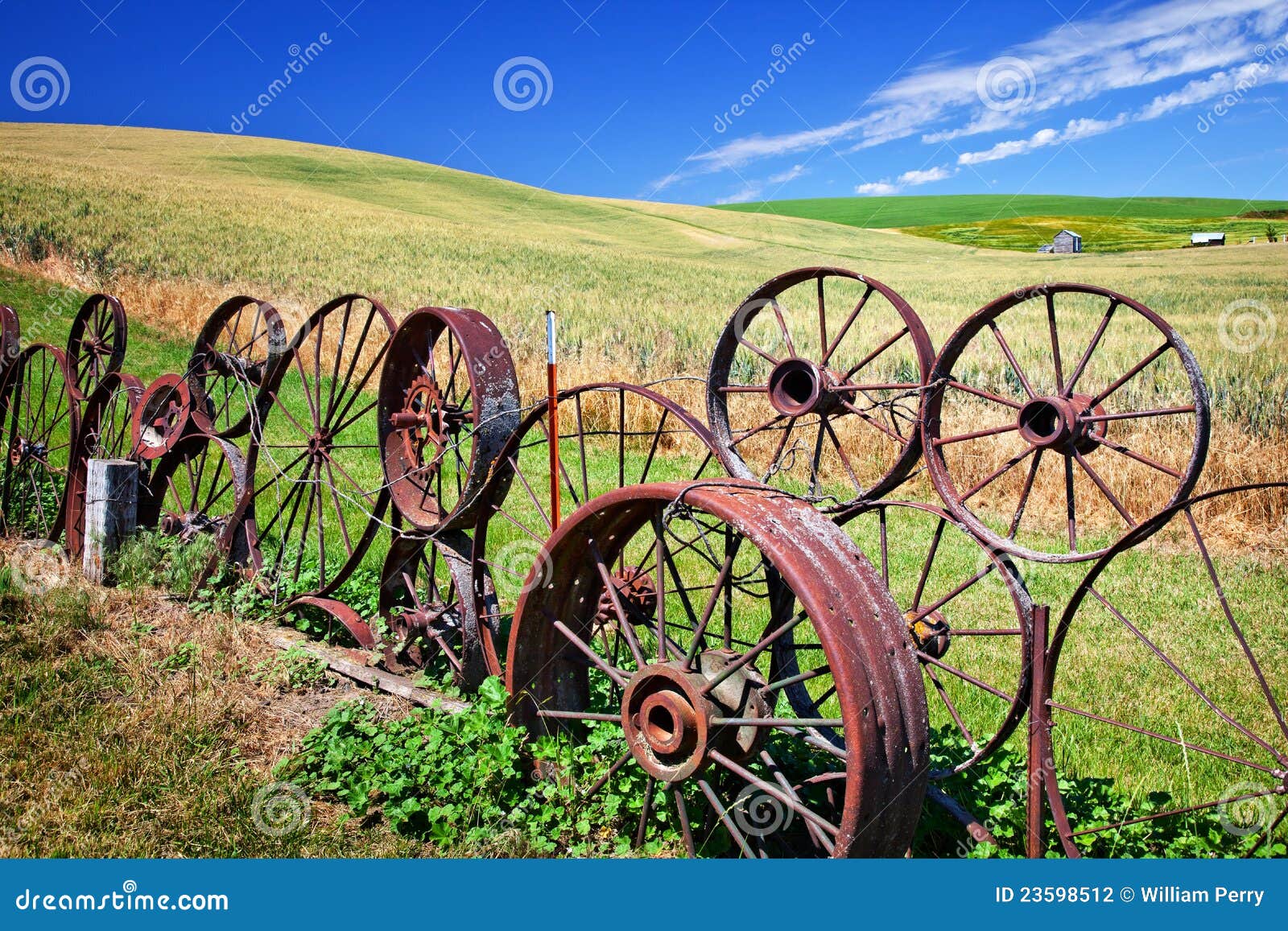 Steel Wheel Fence Fields Palouse Washington Stock Photo - Image of ...