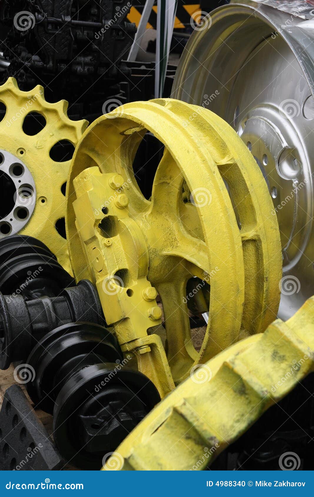 Steel wheel and gears. stock photo. Image of mechanical - 4988340