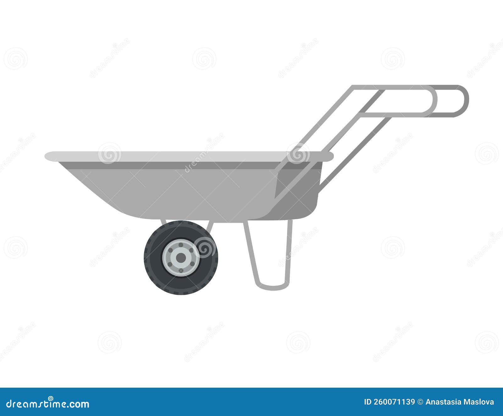 Steel Wheelbarrow Builder Equipment Tool Vector Illustration Isolated ...