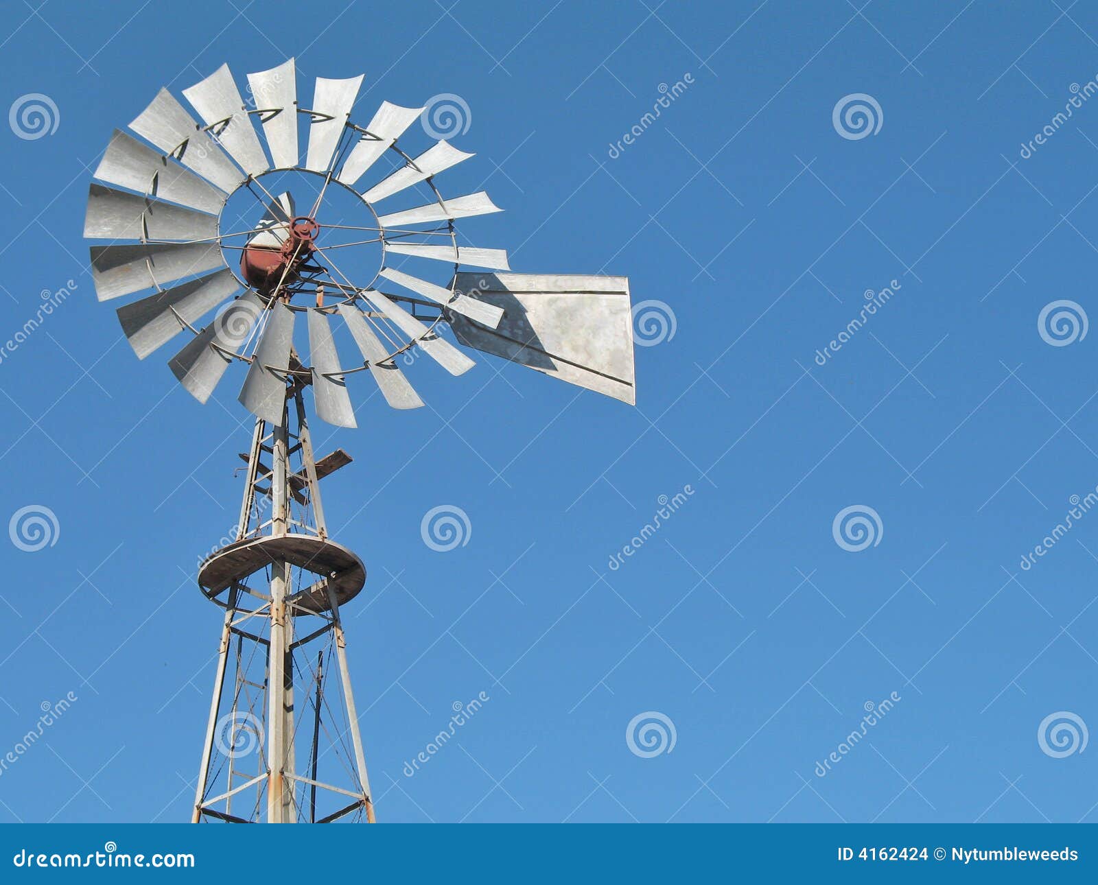 Steel Windmill stock photo. Image of wind, gray, recycle - 4162424