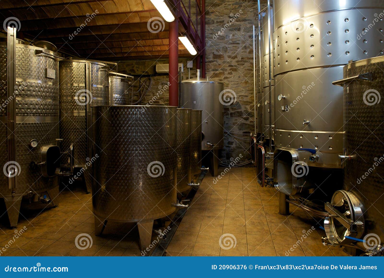Steel Wine Vats in Winery Cellar Stock Photo - Image of spain ...