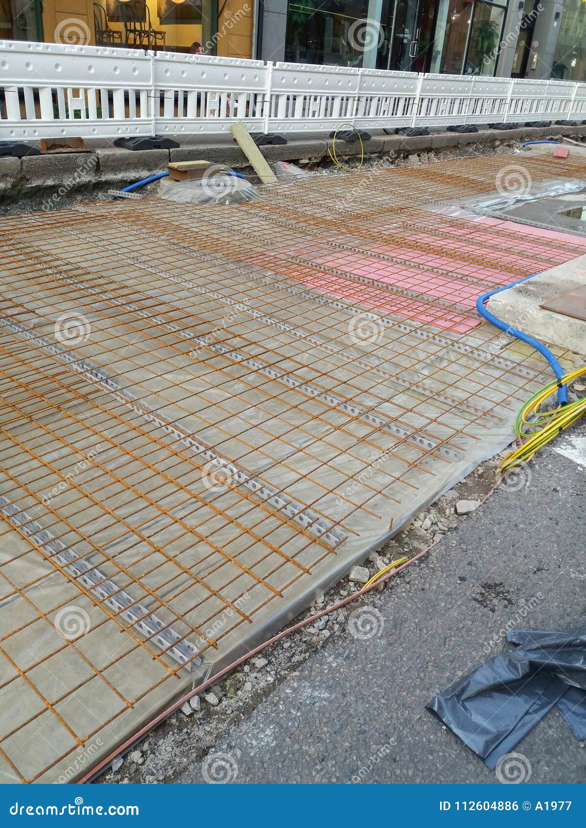 Reinforced Concrete Structure of a Road Stock Photo - Image of mesh ...