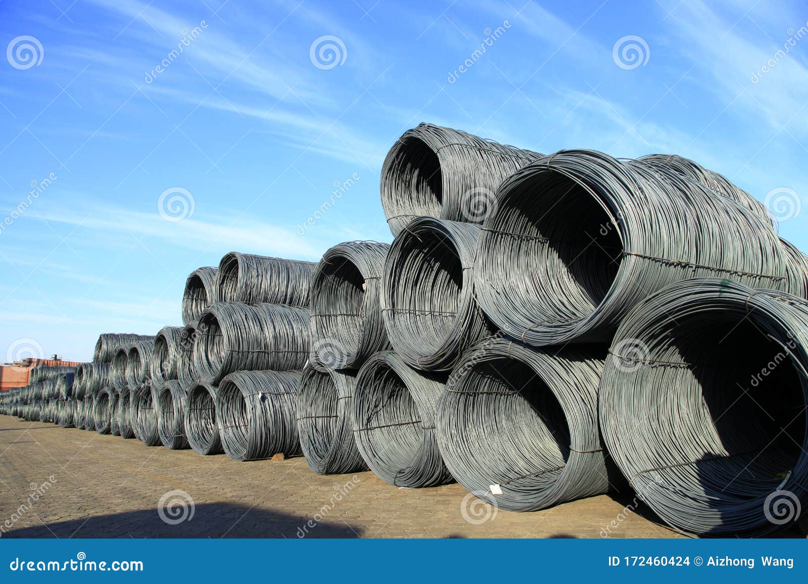 Steel wire rod stock photo. Image of concreting, stacked - 172460424