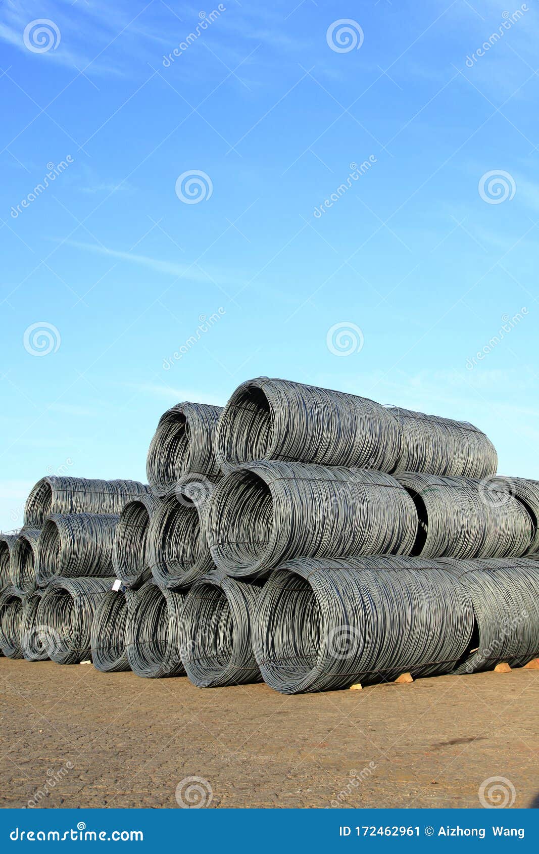 Steel wire rod stock image. Image of metal, silver, stacked - 172462961