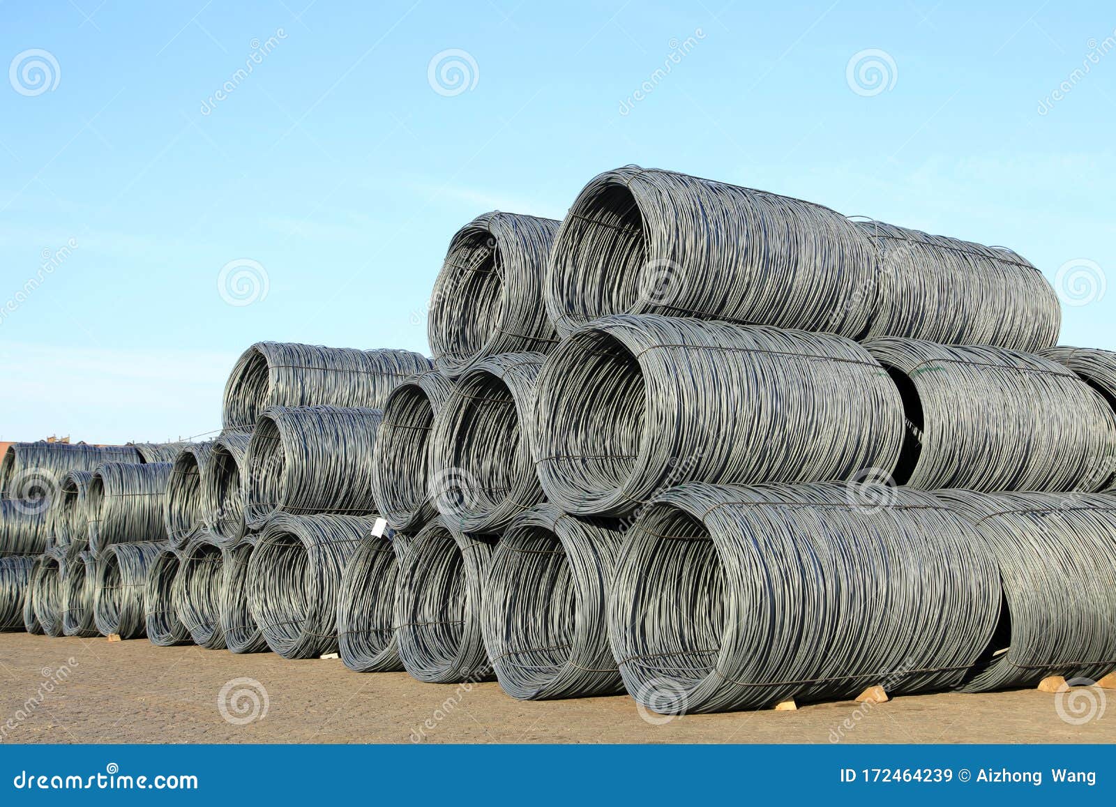 Steel wire rod stock image. Image of spool, background - 172464239