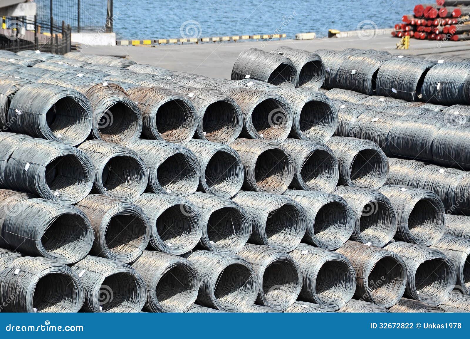 Steel wire roll stock photo. Image of hardware, circle - 32672822