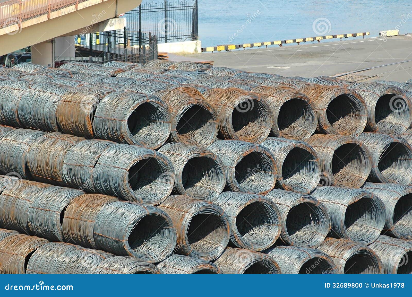 Steel wire roll stock photo. Image of manufacturing, fabrication - 32689800