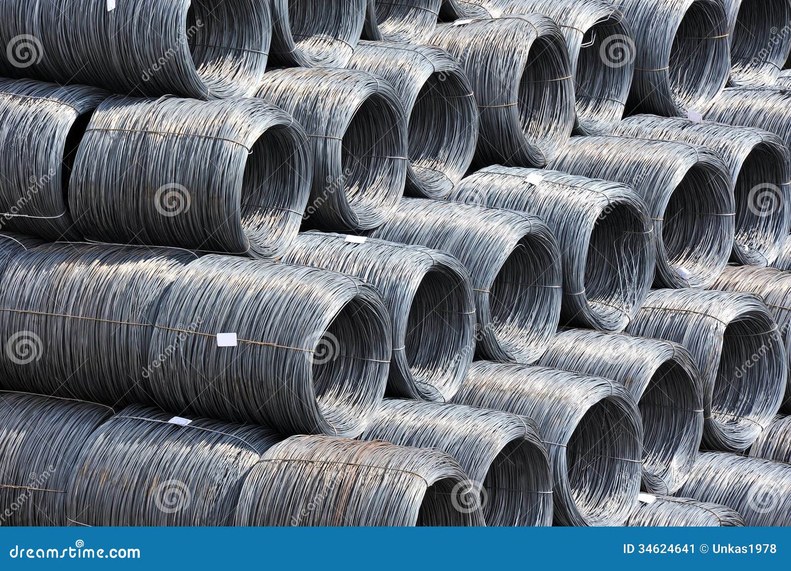 Steel wire roll stock image. Image of manufacture, alloy - 34624641