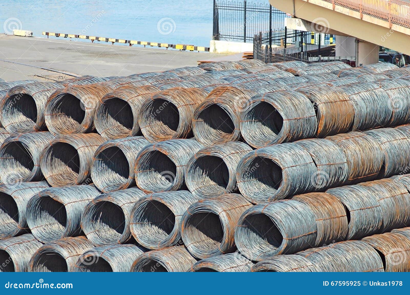 Steel wire roll stock image. Image of aluminum, industry - 67595925