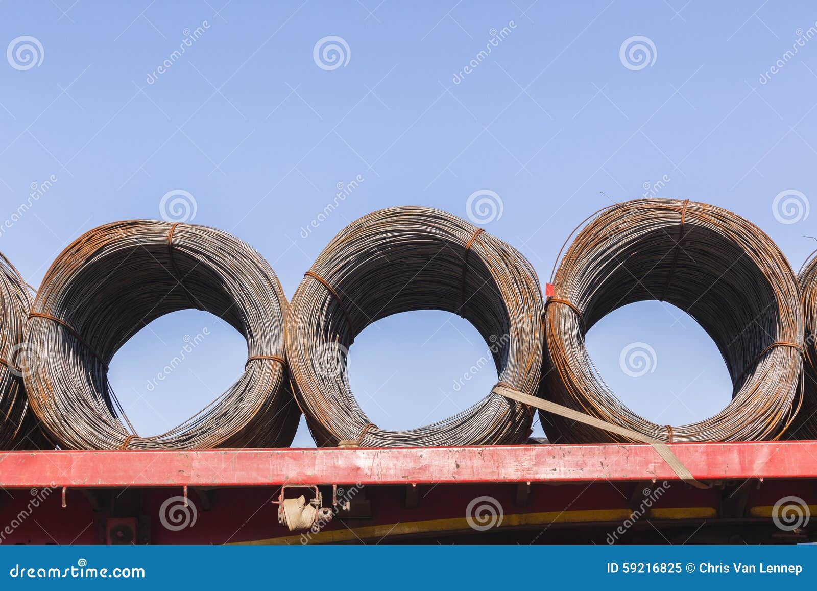 Steel Wire Rolls stock image. Image of products, trailer - 59216825