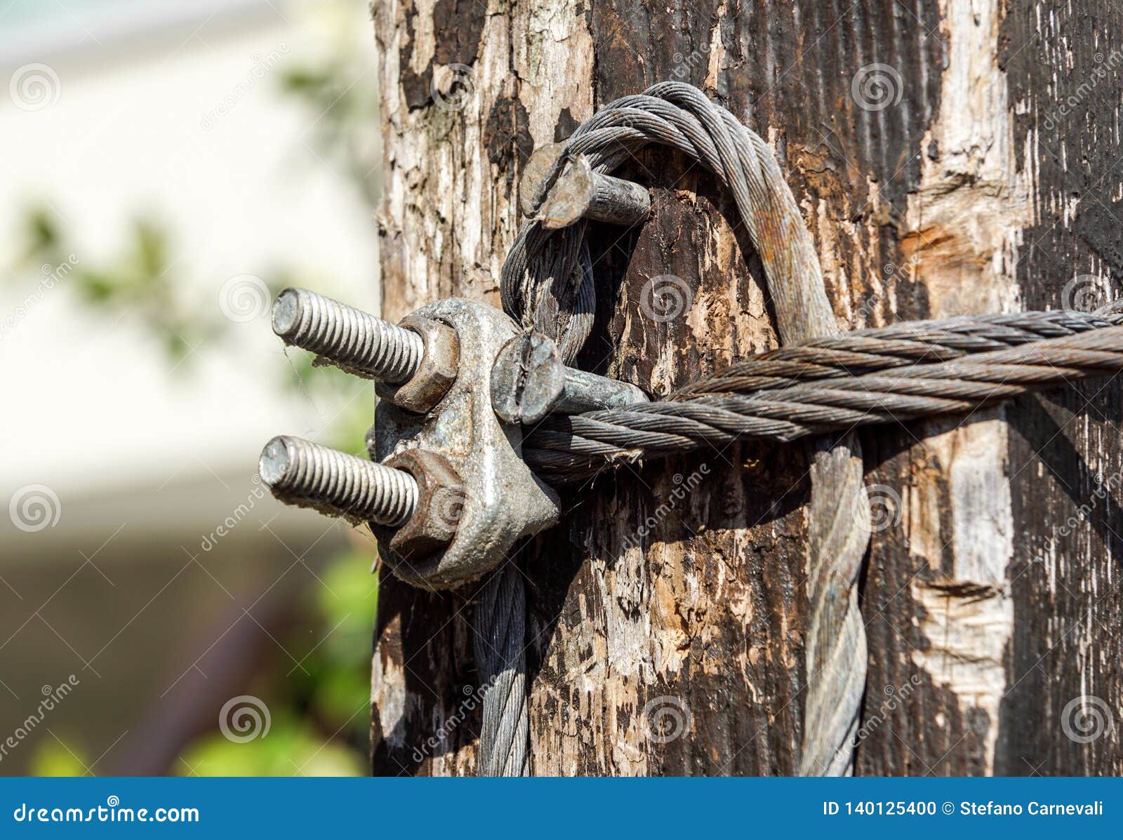 Steel Wire Rope with Clamp . Close Up Stock Photo - Image of cable ...