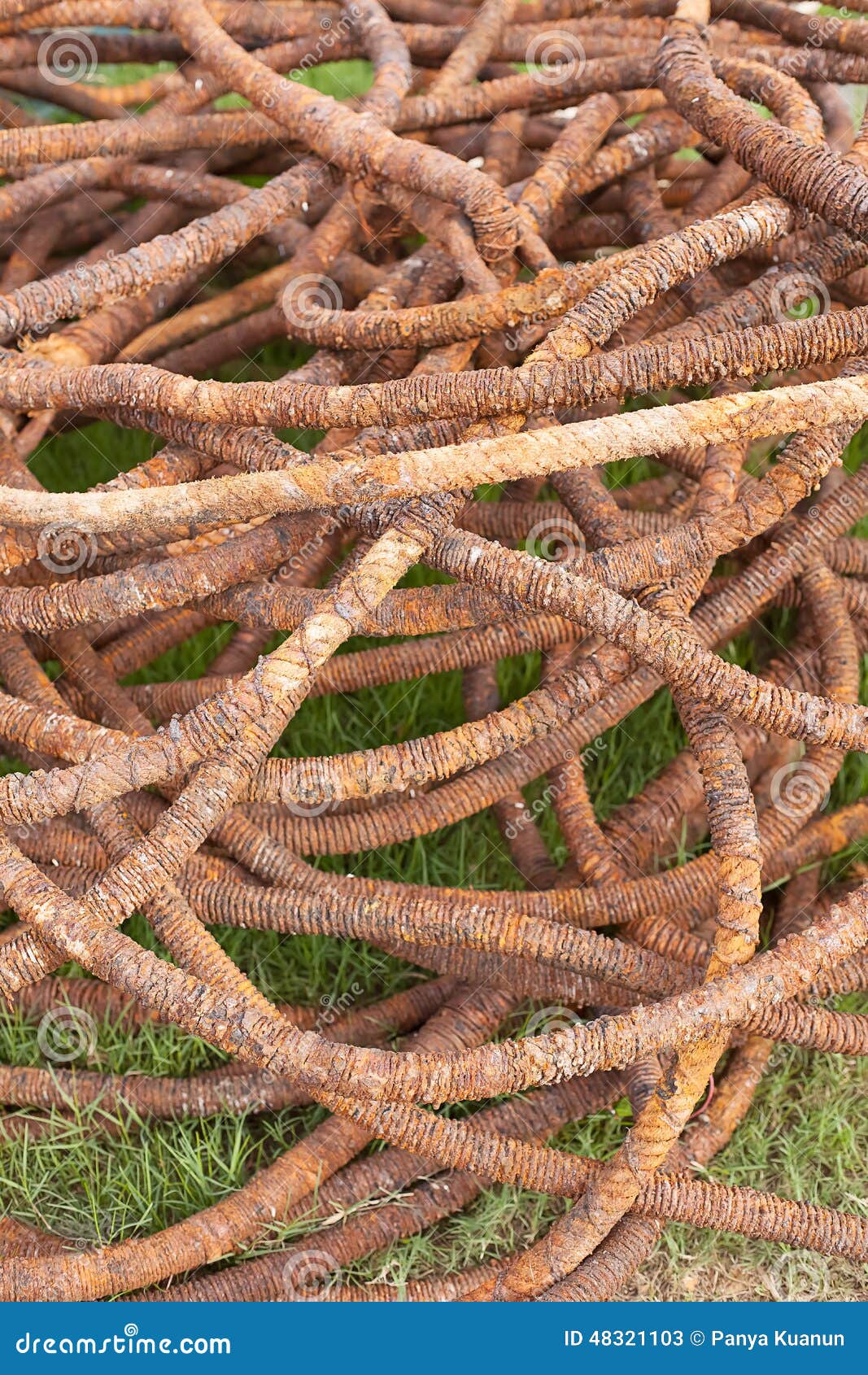 Steel Wire Rope Old in Harbor Stock Image - Image of morning, knot ...