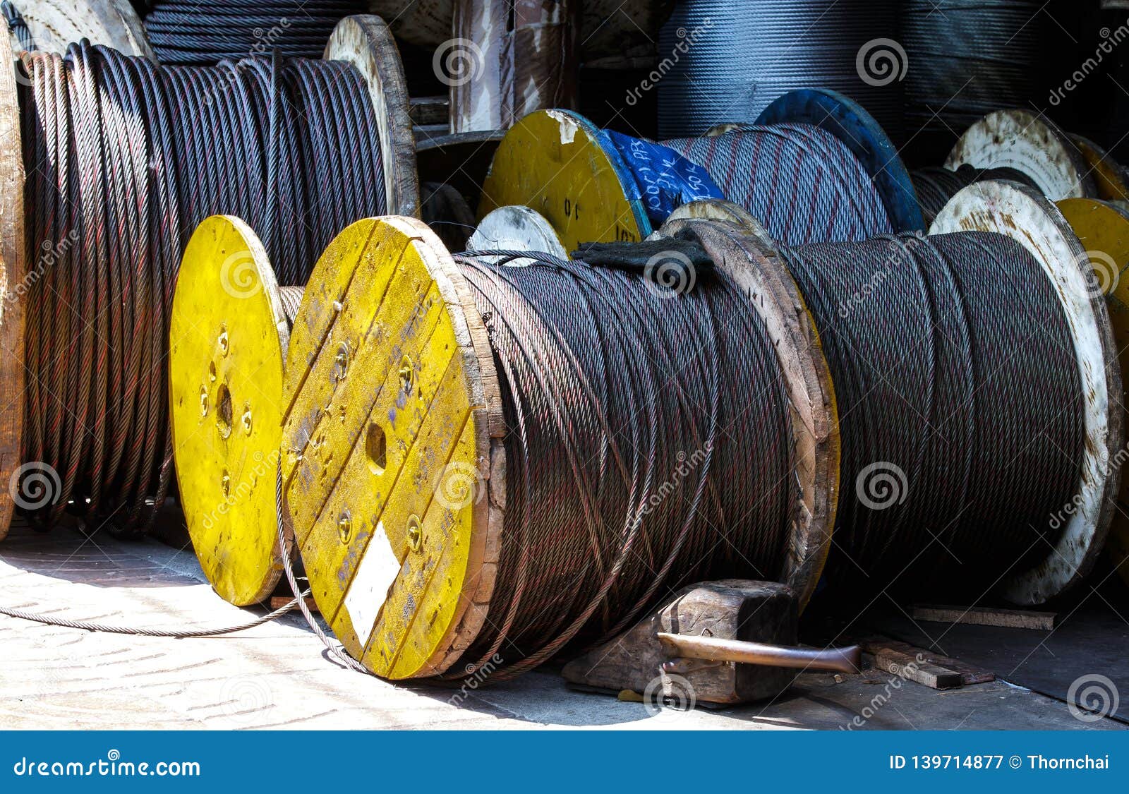 STEEL WIRE ROPE ROLL stock image. Image of wire, rope - 139714877