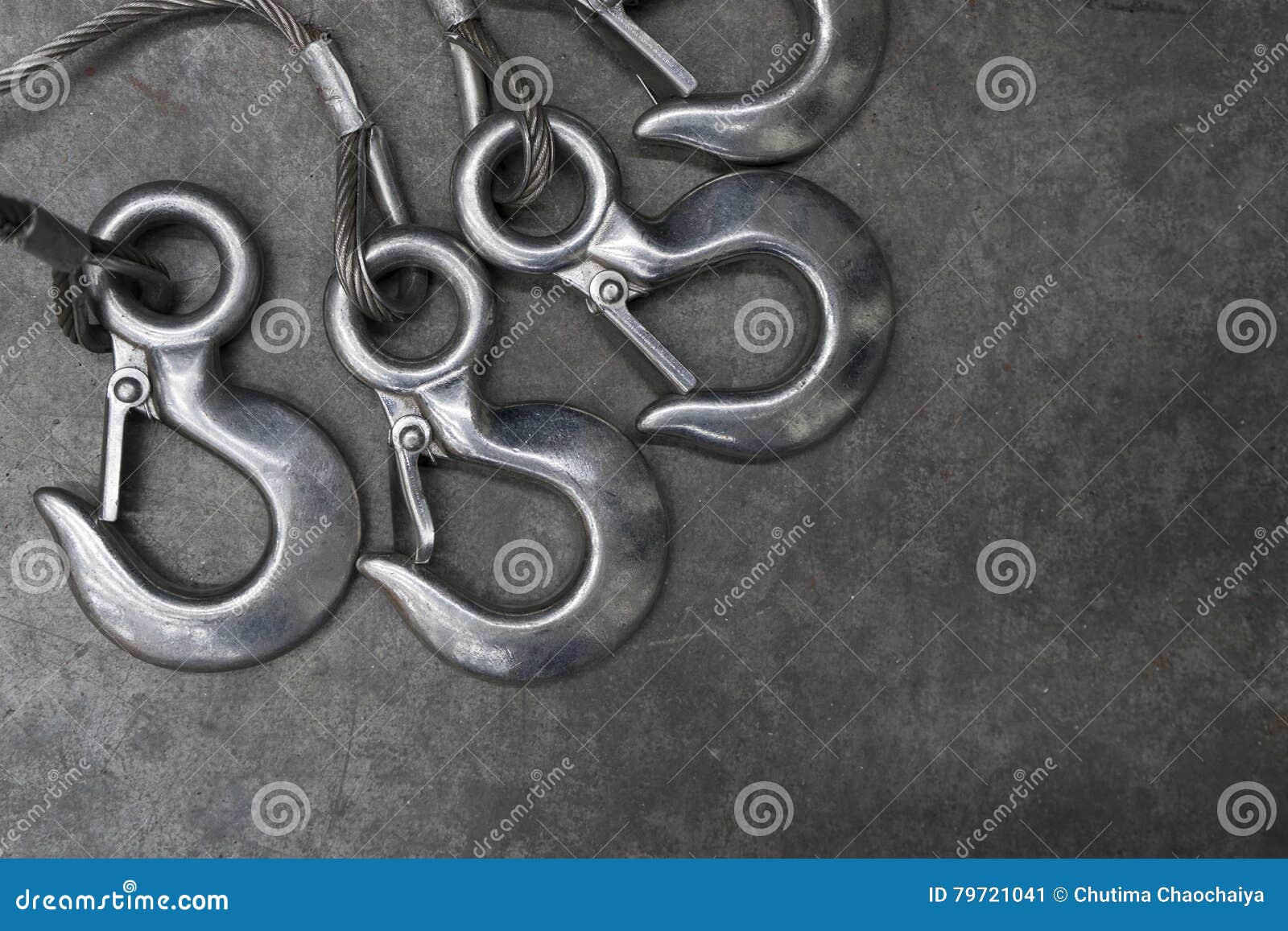 Steel Wire Rope Sling with Hook Stock Image - Image of shackle, sling ...