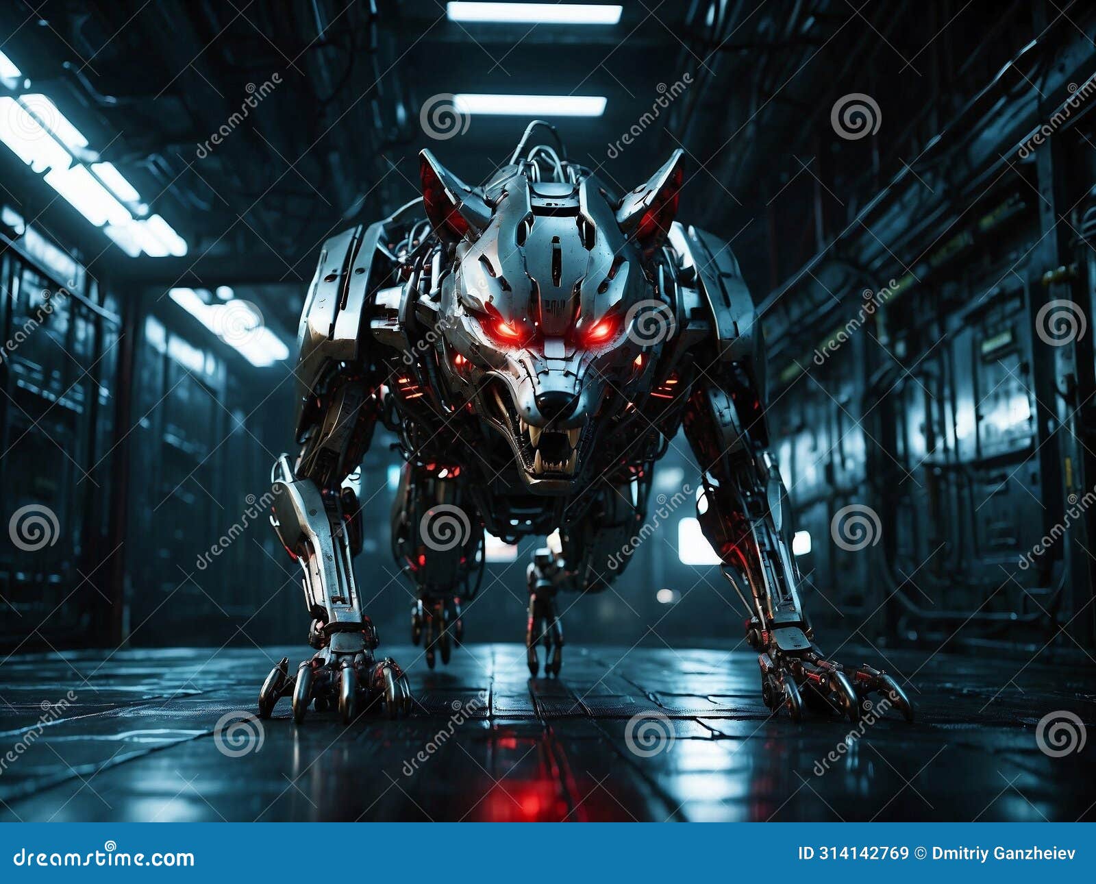 Steel wolf stock illustration. Illustration of monster - 314142769