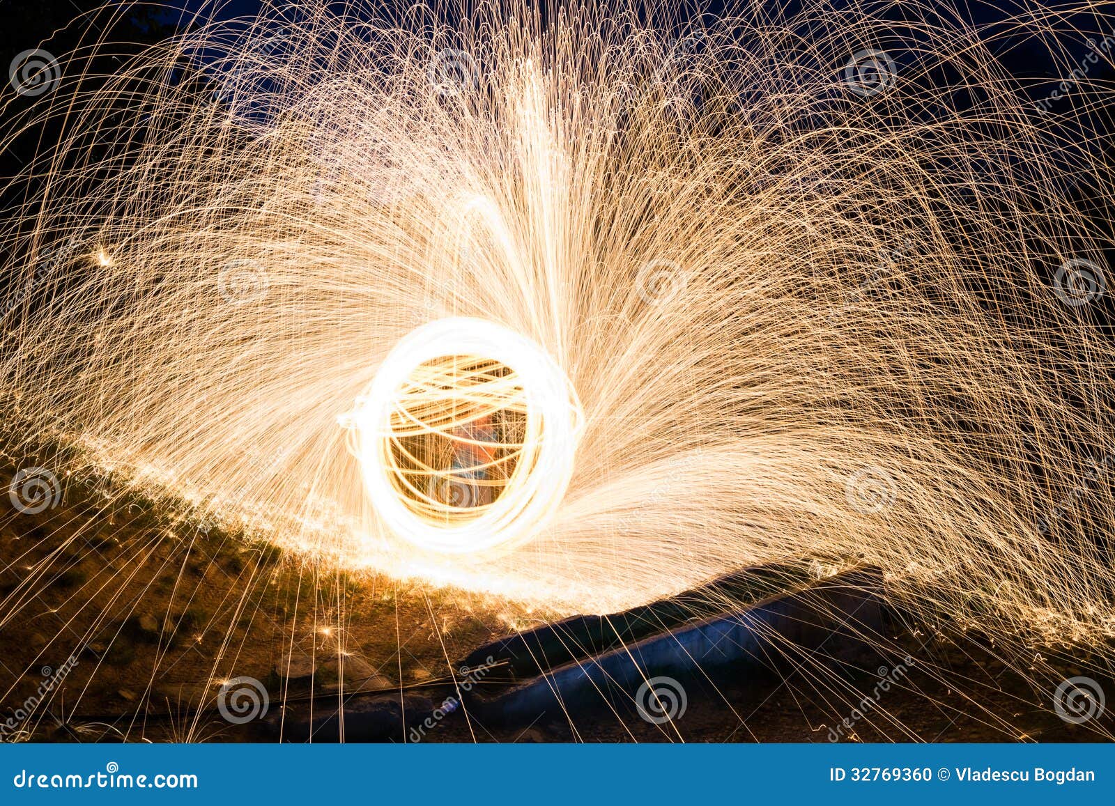 Steel wool sparks stock photo. Image of outdoors, flame - 32769360