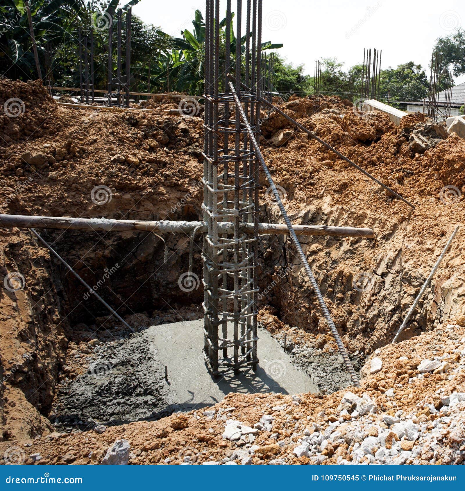 Steel Work at the Construction Site Stock Image - Image of structure ...