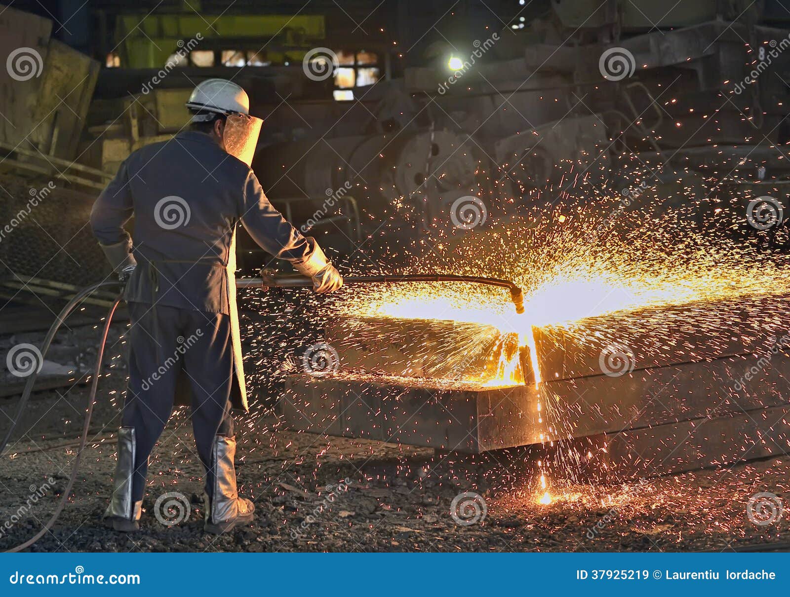 Steel worker stock image. Image of acetylene, glow, protection - 37925219