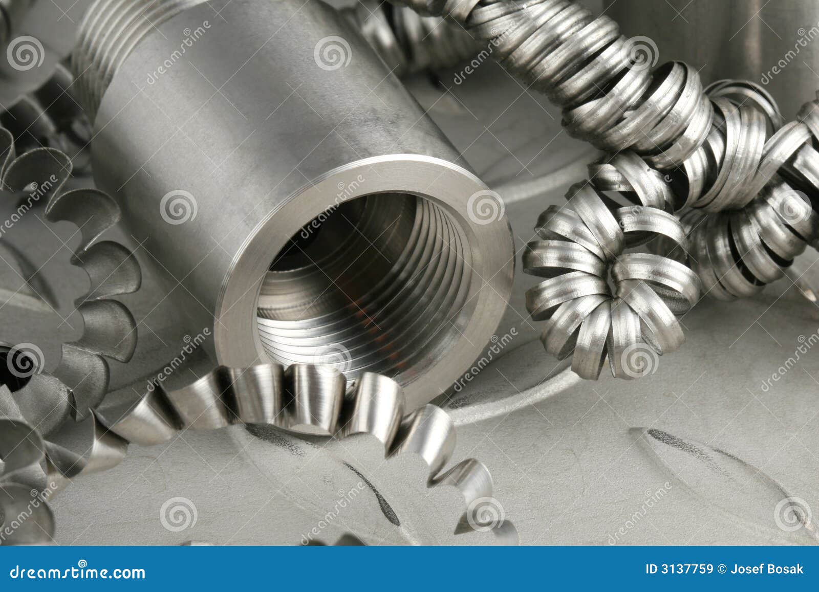 Steel Workpiece and Turnings Stock Image - Image of manufacturing ...