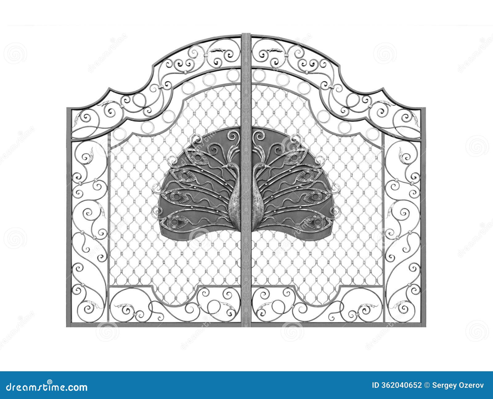 Steel Wrought Iron Gates with Patterns. B Stock Photo - Image of ...