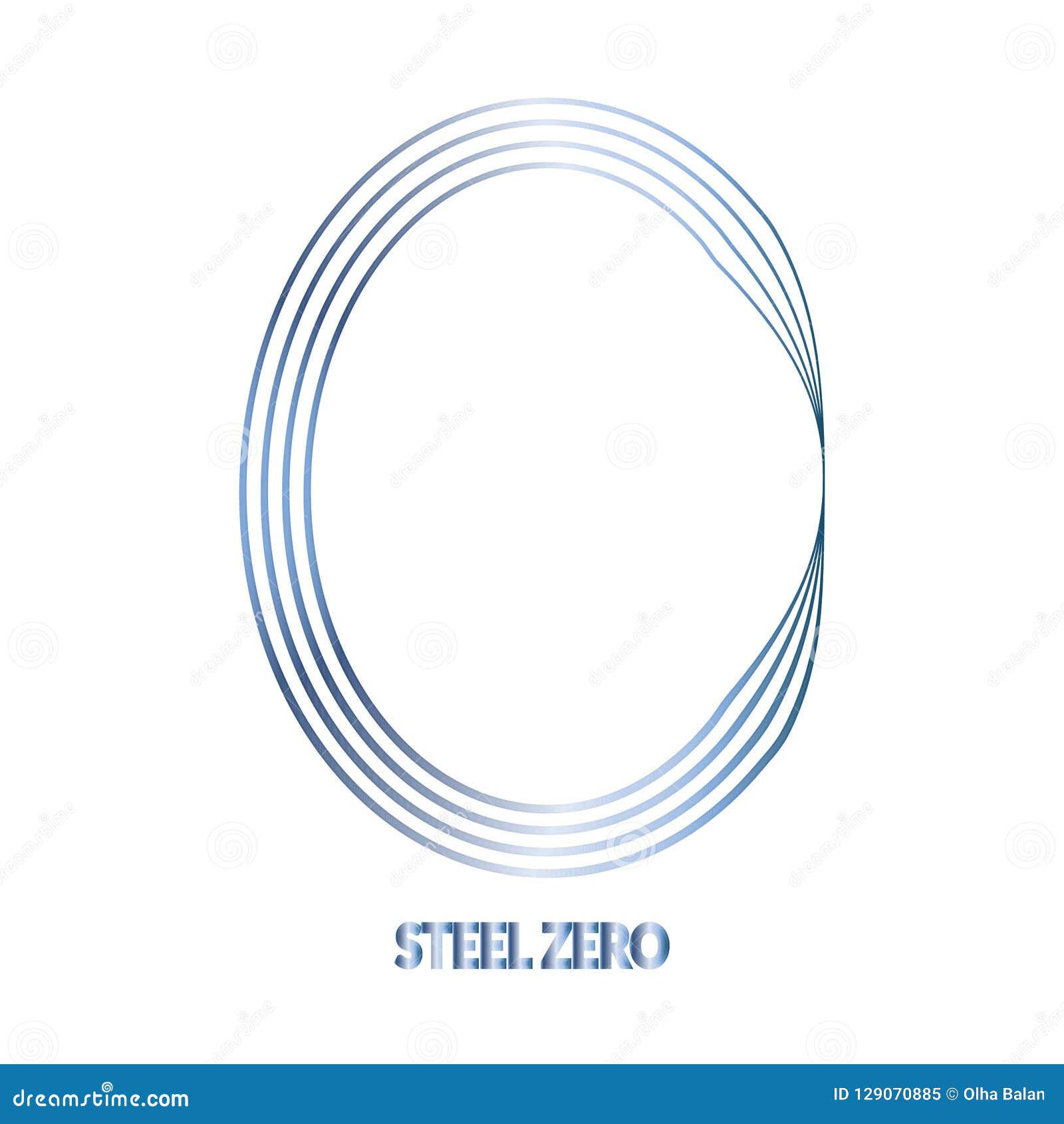 Steel Zero Logo Design stock vector. Illustration of logo - 129070885