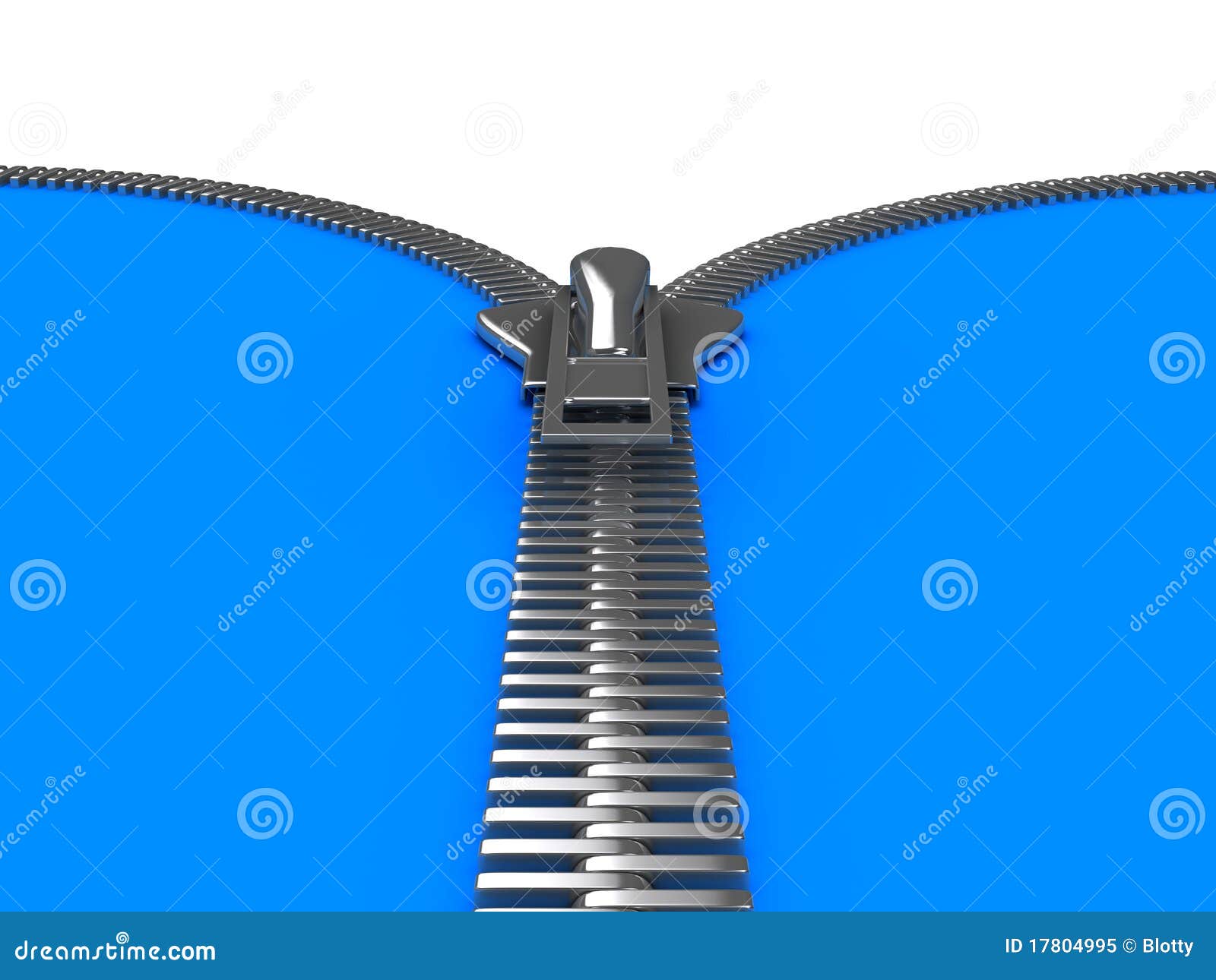 Steel Zipper Over White Background Stock Illustration - Illustration of ...