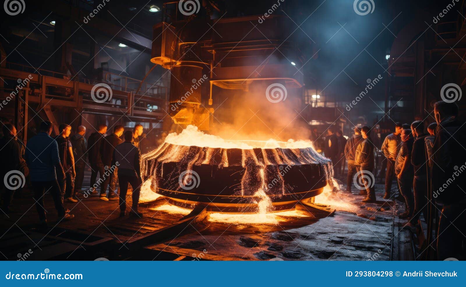 Steelmakers at Ingot Casting. Metallurgy Stock Illustration ...