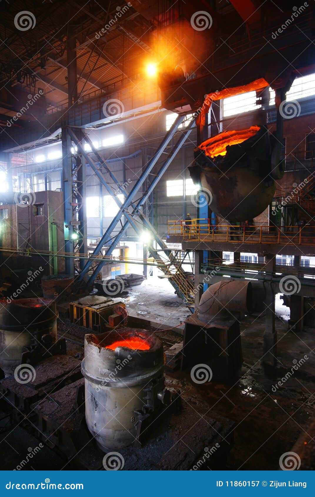 Steelmaking iron works stock image. Image of smelting - 11860157