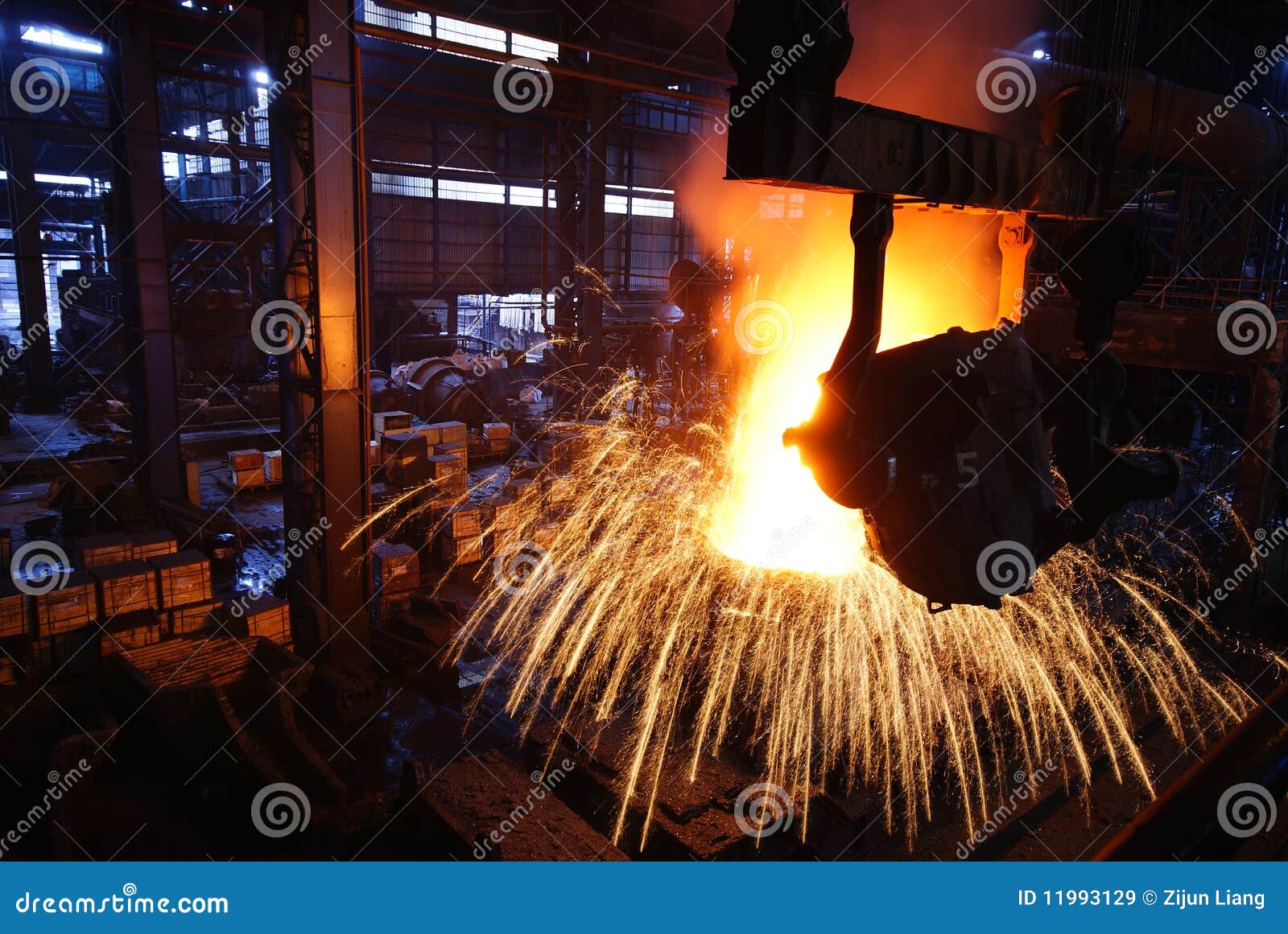 Steelmaking iron works stock image. Image of machine - 11993129