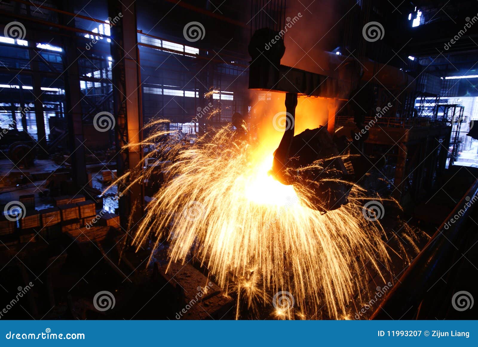 Steelmaking iron works stock image. Image of automatic - 11993207
