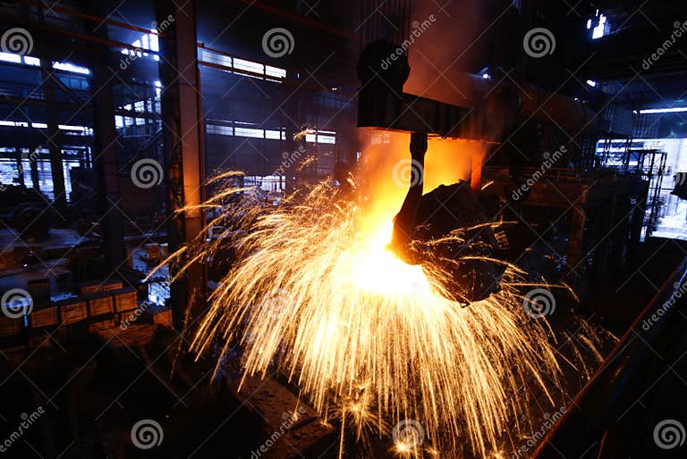 Steelmaking iron works stock image. Image of automatic - 11993207