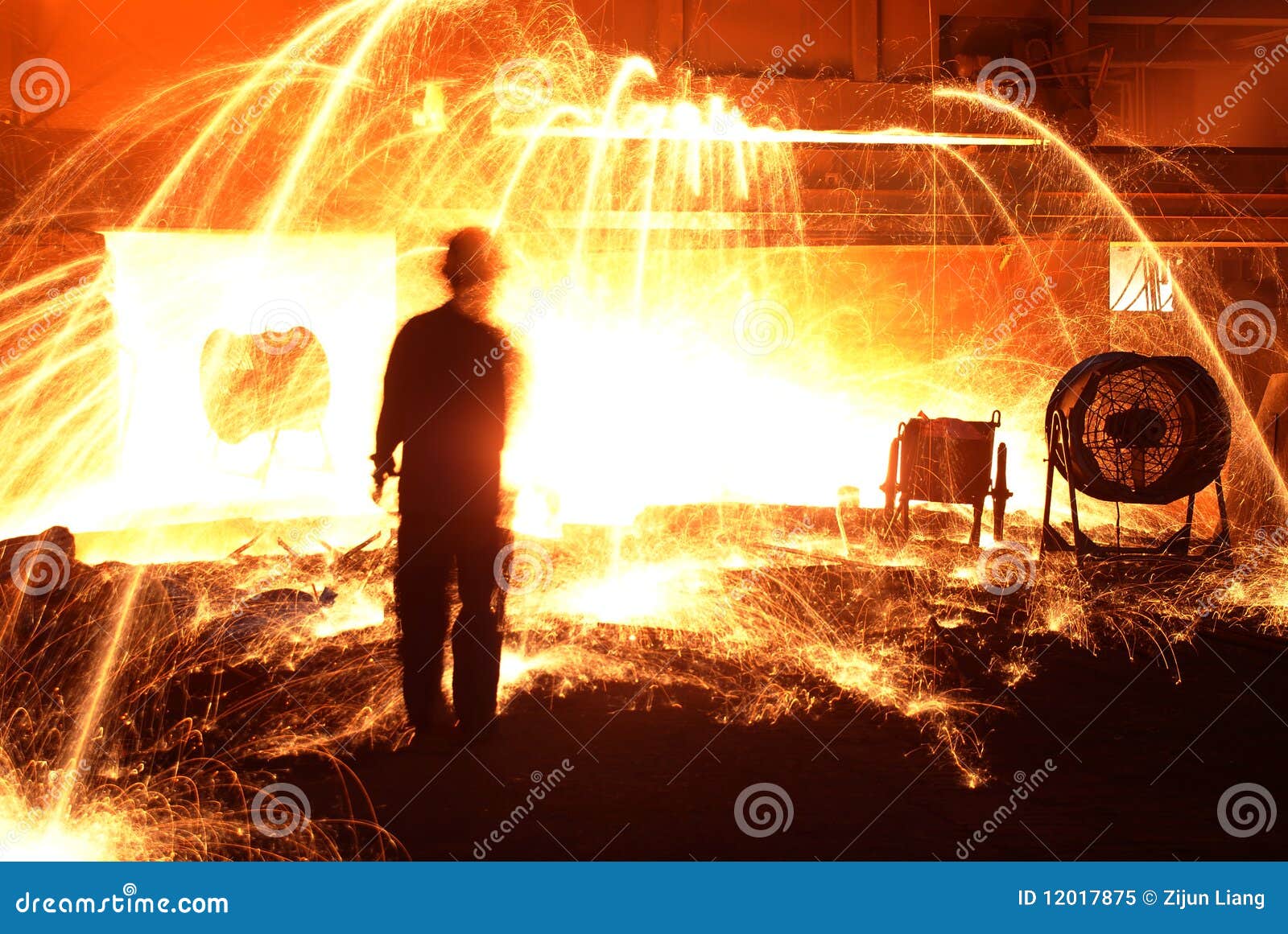 Steelmaking iron works stock image. Image of industrial - 12017875