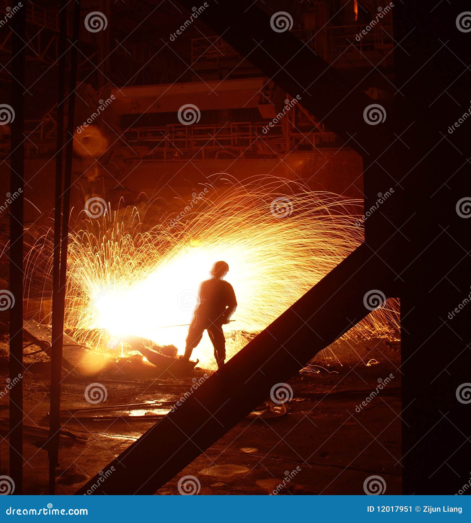 Steelmaking iron works stock image. Image of smelting - 12017951