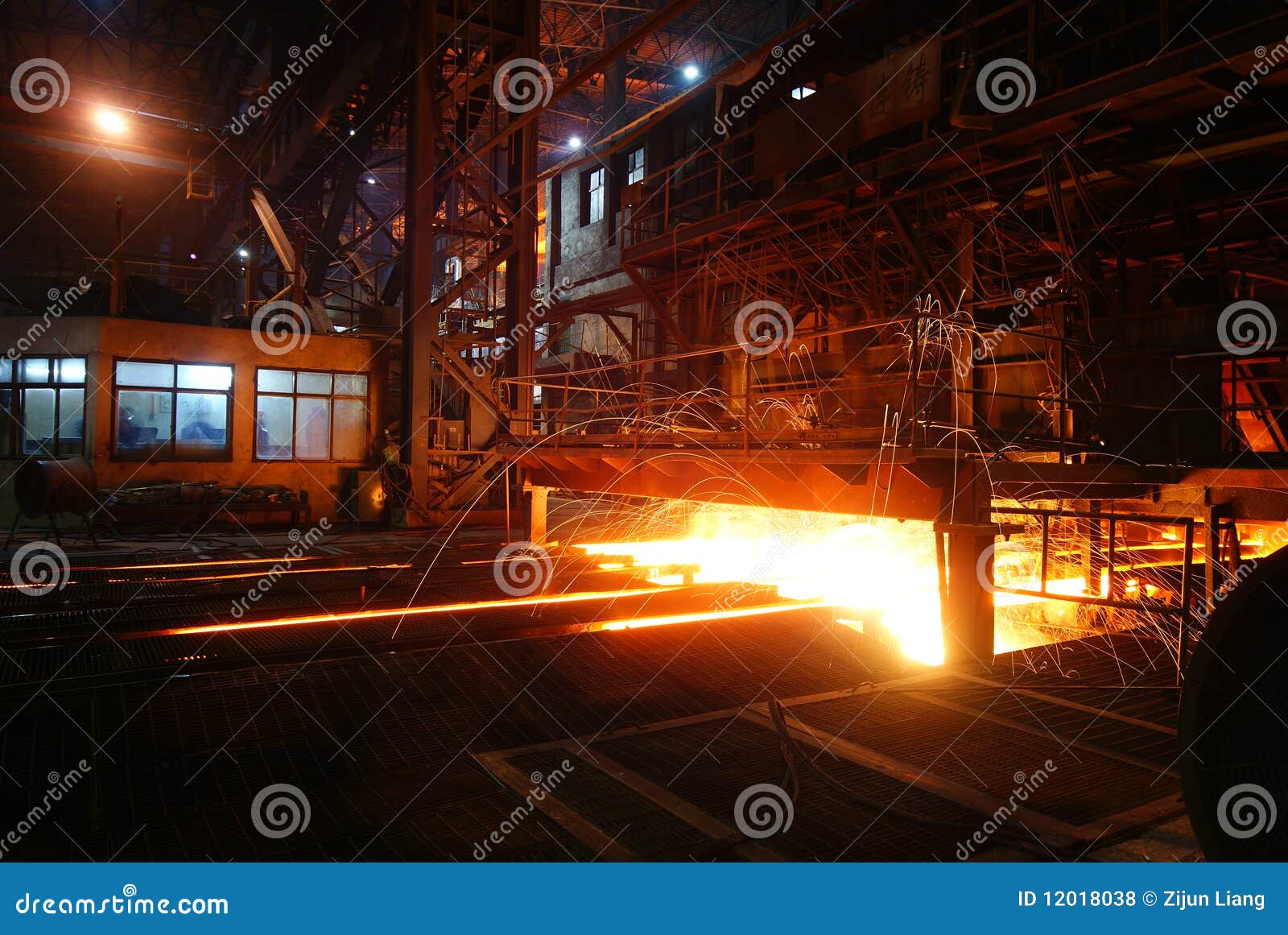 Steelmaking iron works stock photo. Image of temperature - 12018038