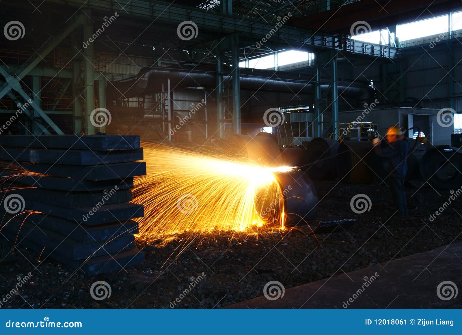 Steelmaking iron works stock image. Image of machine - 12018061