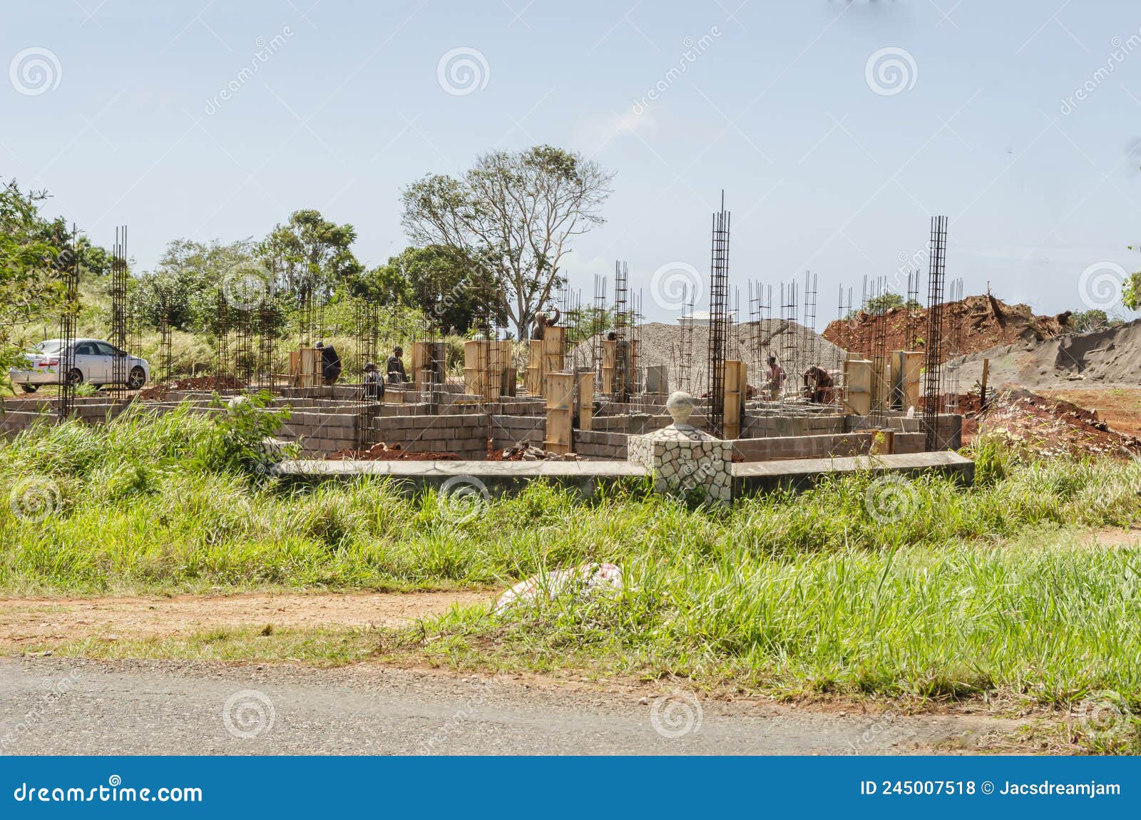 Active Building Construction Site Stock Photo - Image of evening ...