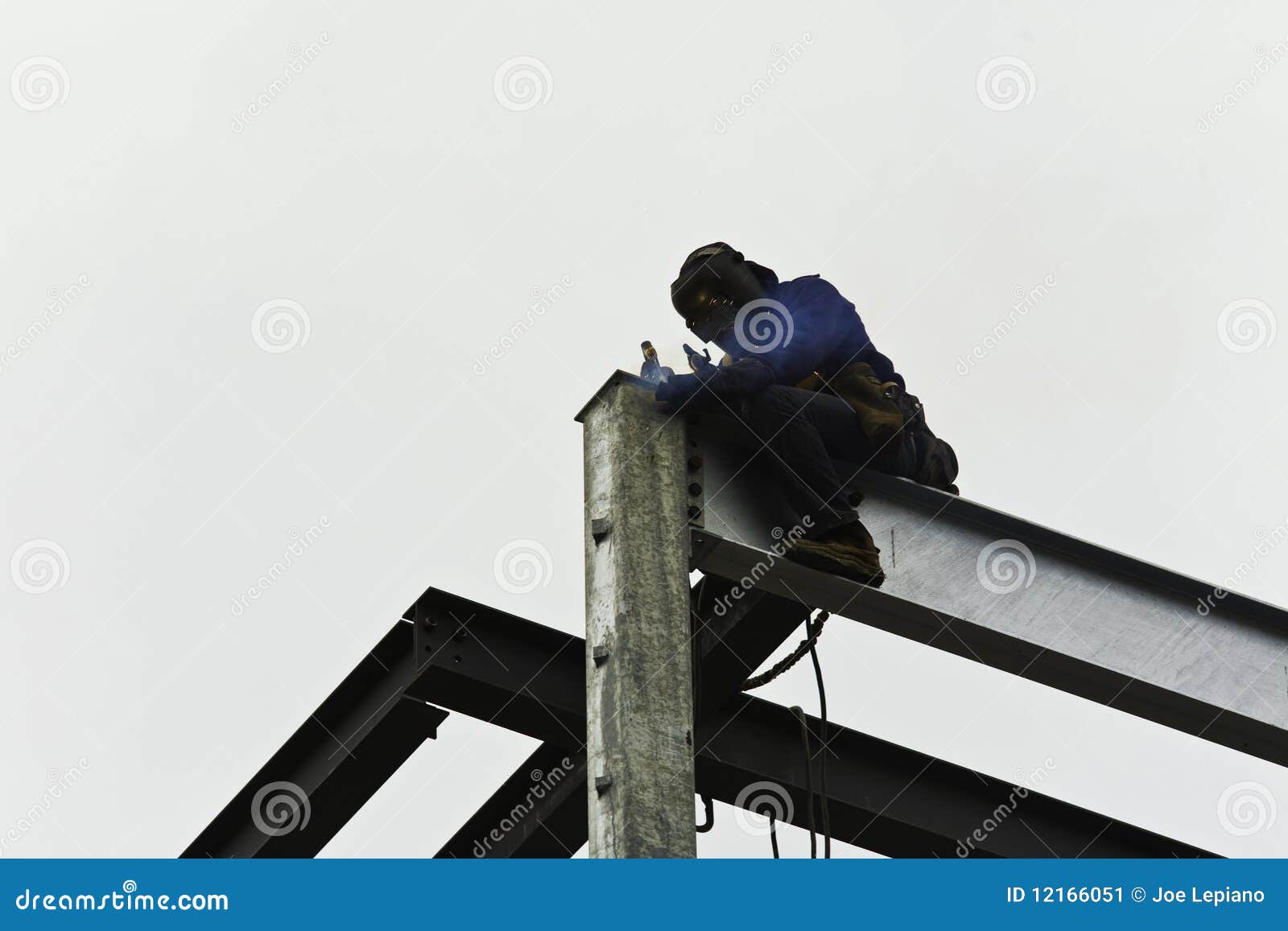 Steelworker Constructing Building Stock Image - Image of beams, welder ...