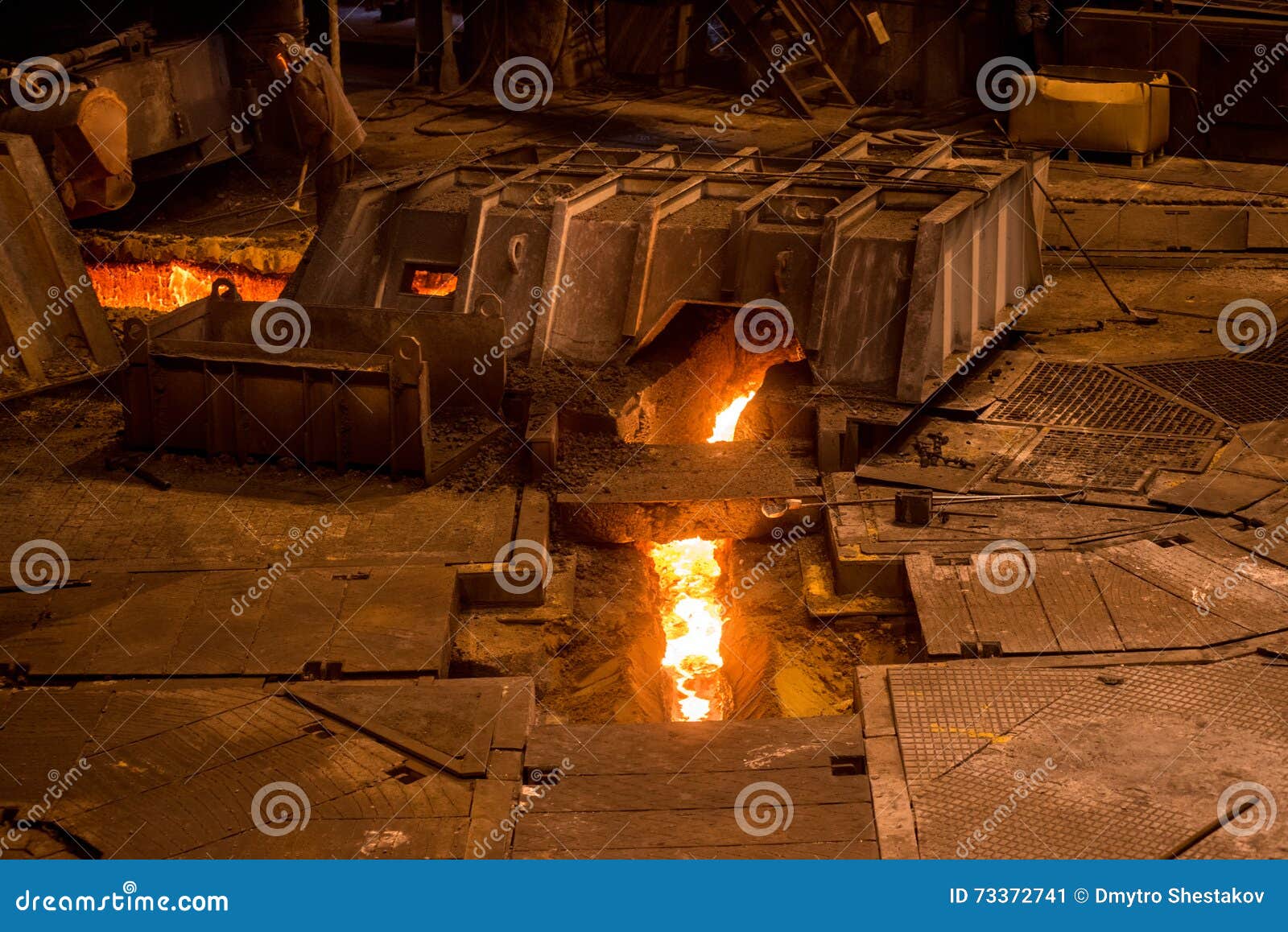 Steelworker Near a Blast Furnace Stock Image - Image of glow ...