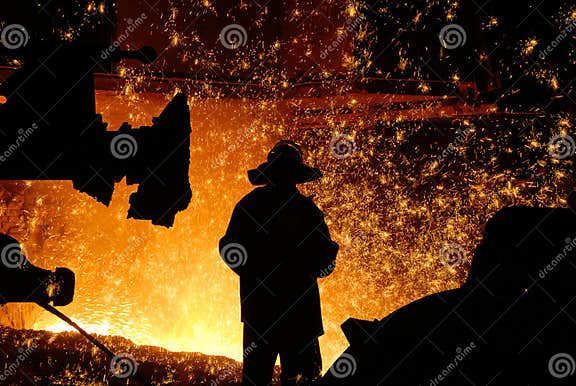 Steelworker silhouette stock image. Image of factory, silhouetted - 5838427
