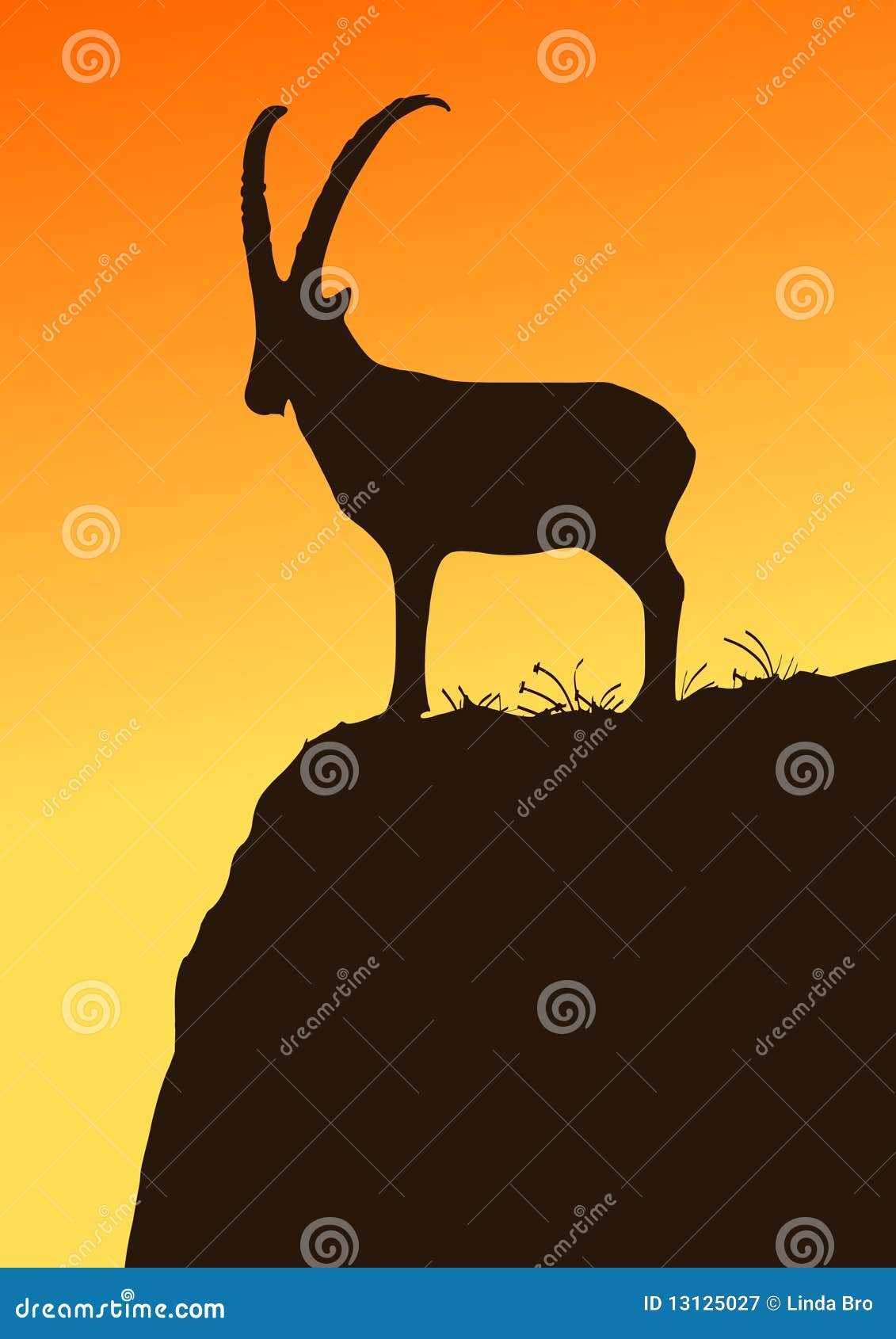 Steenbok vector illustratie. Illustration of hoogland - 13125027