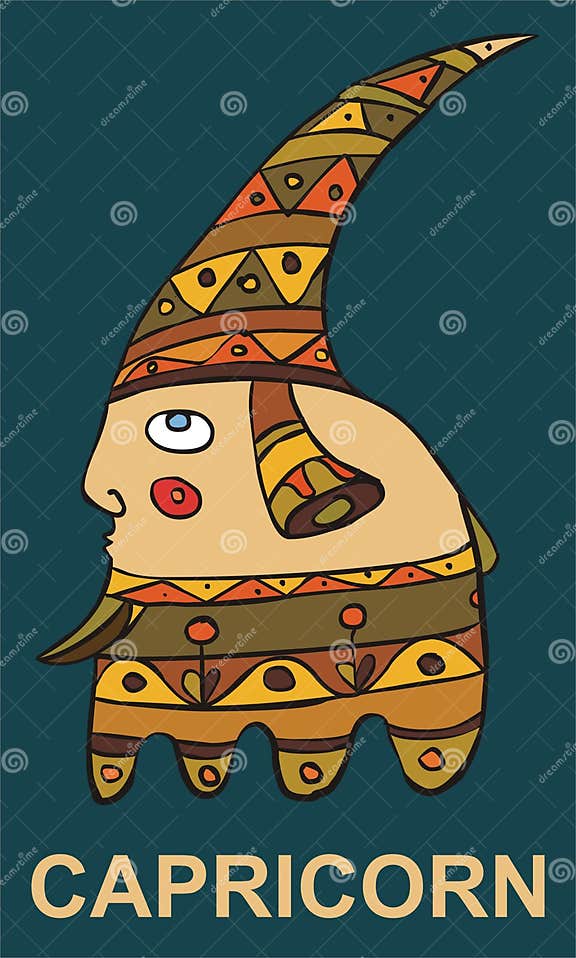 Steenbok vector illustratie. Illustration of versiering - 5481568