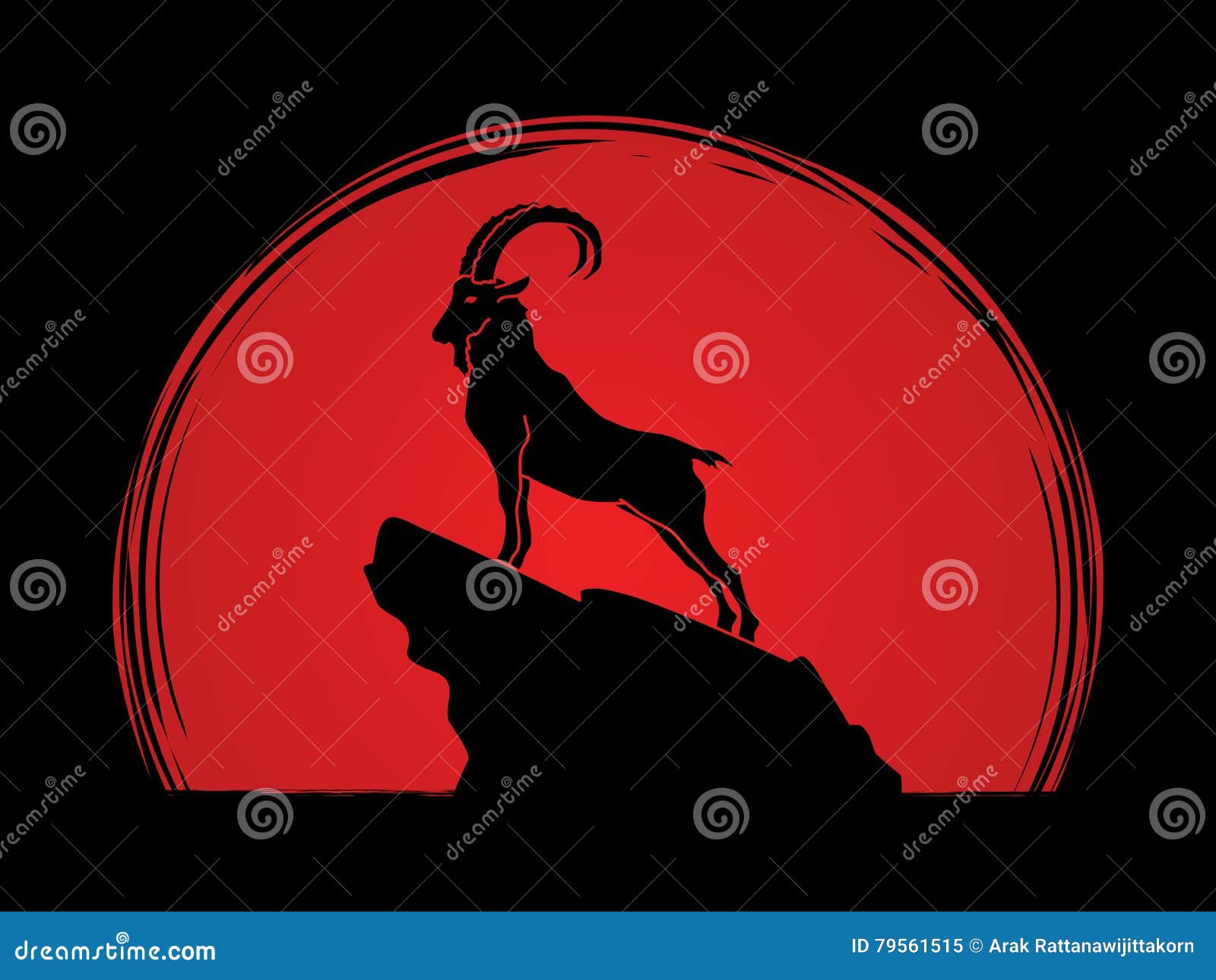 Steenbok vector illustratie. Illustration of gebogen - 79561515