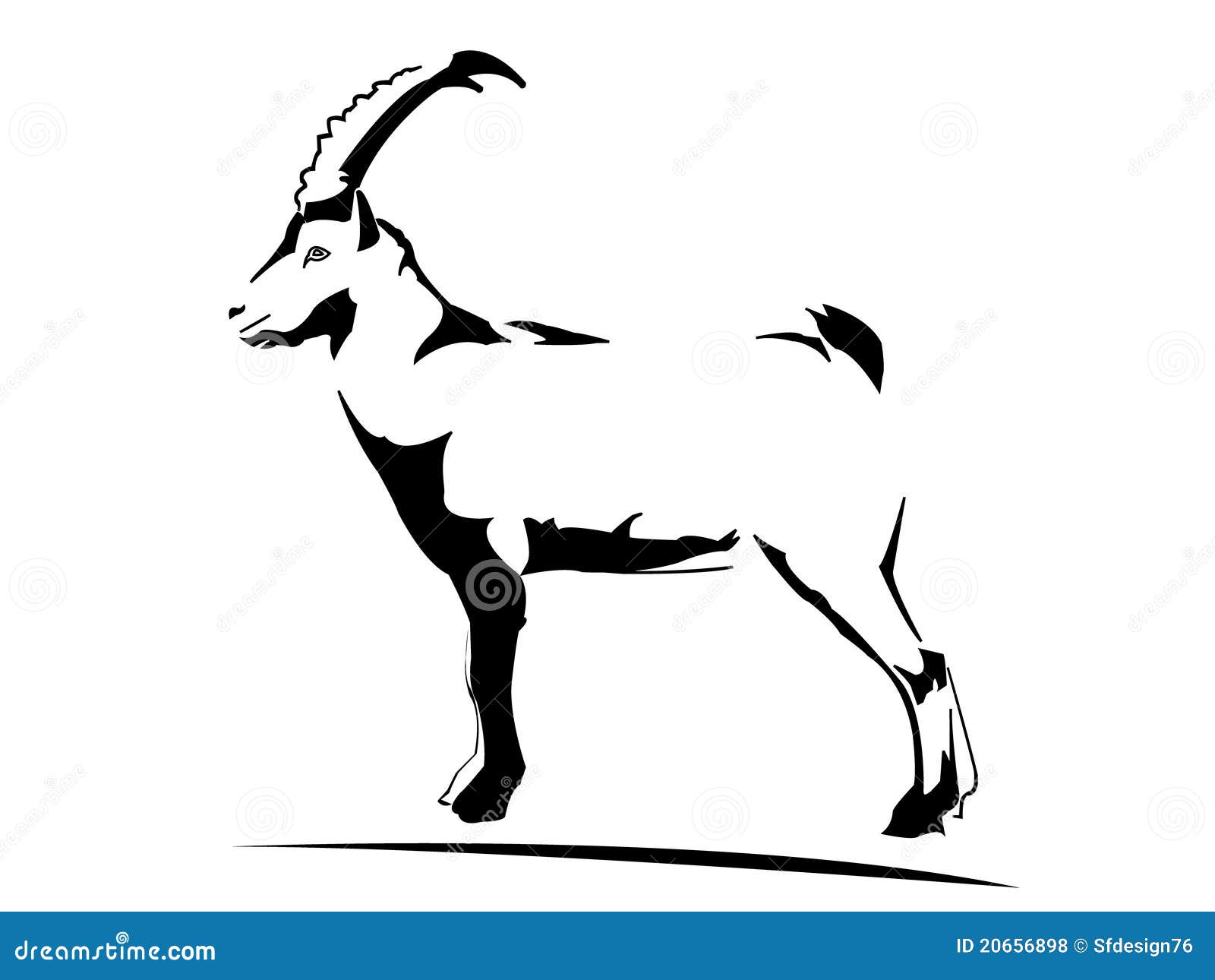 Steenbok - geit vector illustratie. Illustration of gletsjer - 20656898