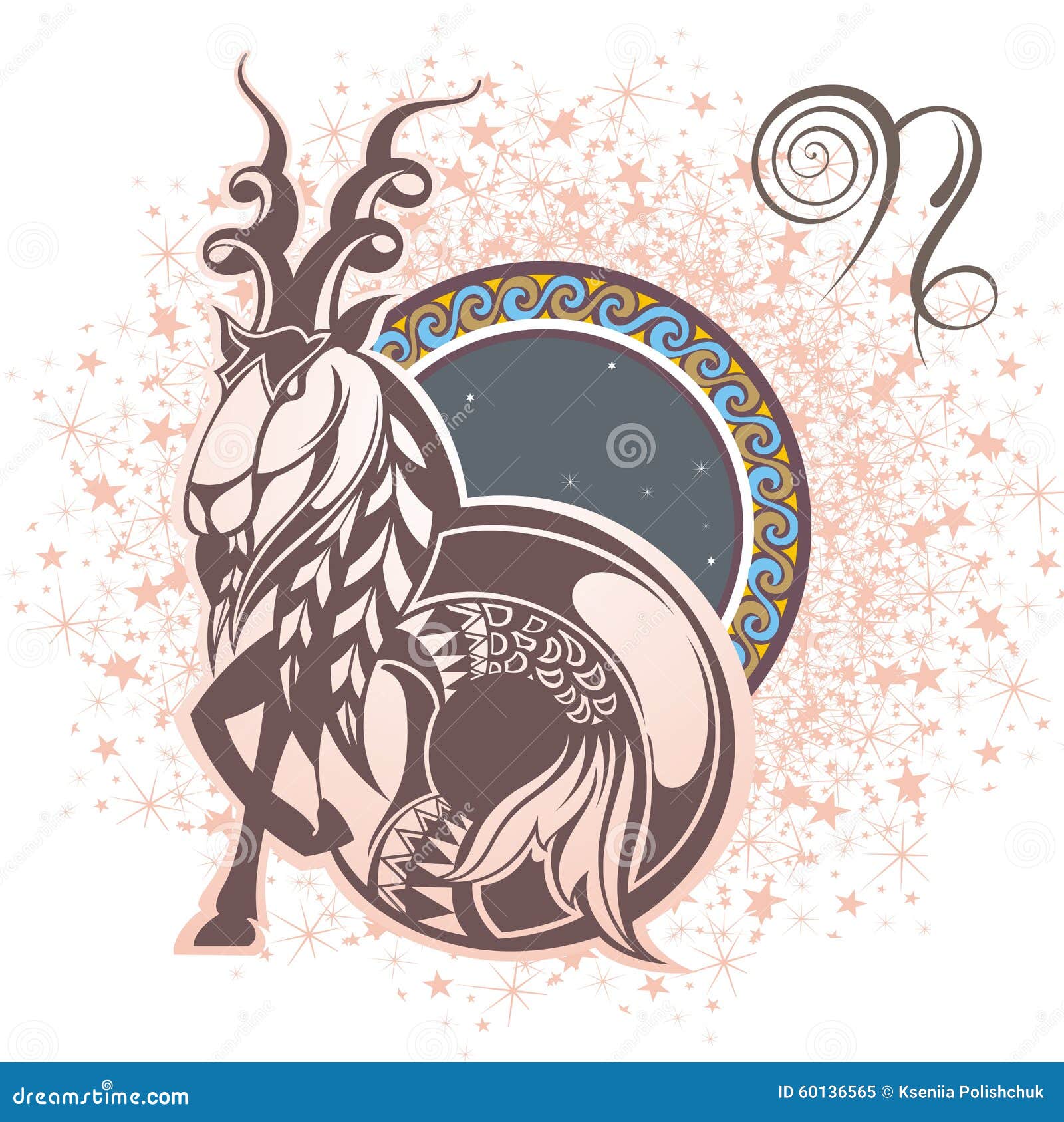 Steenbok Het Teken Van De Dierenriem Vector Illustratie - Illustration ...