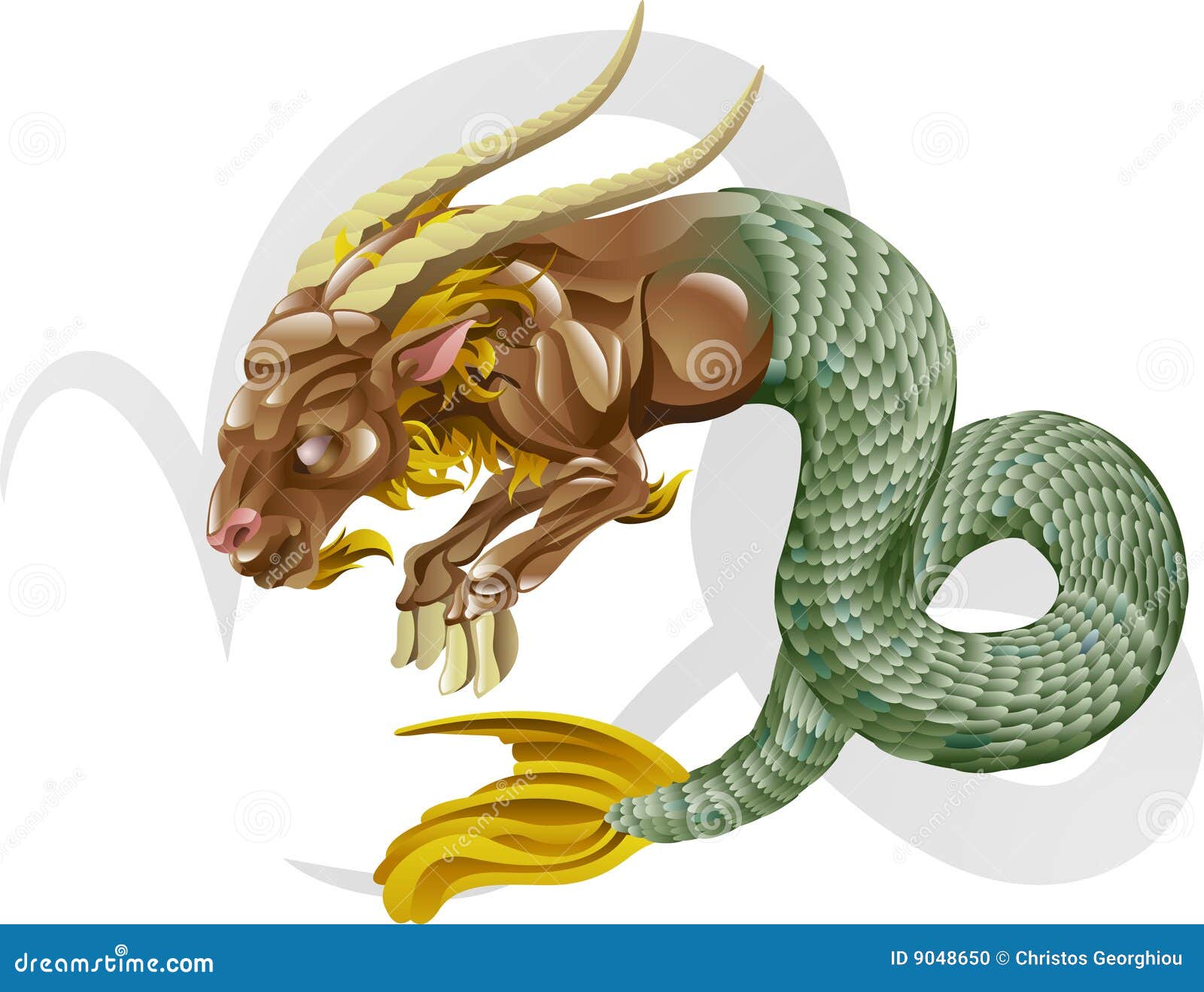 Steenbok Het Van De Overzeese Teken Geitster Vector Illustratie ...