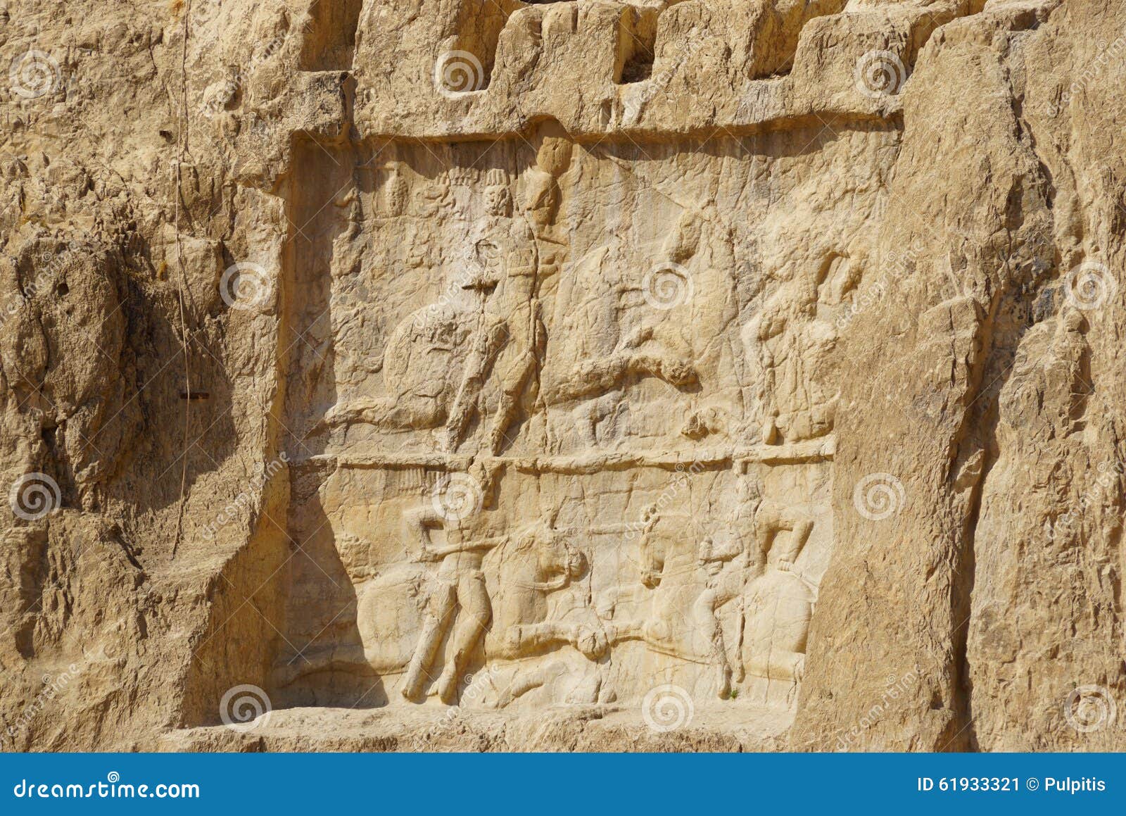 Steengravures Op Graf Van Darius Groot, Persepolis, Iran Stock ...