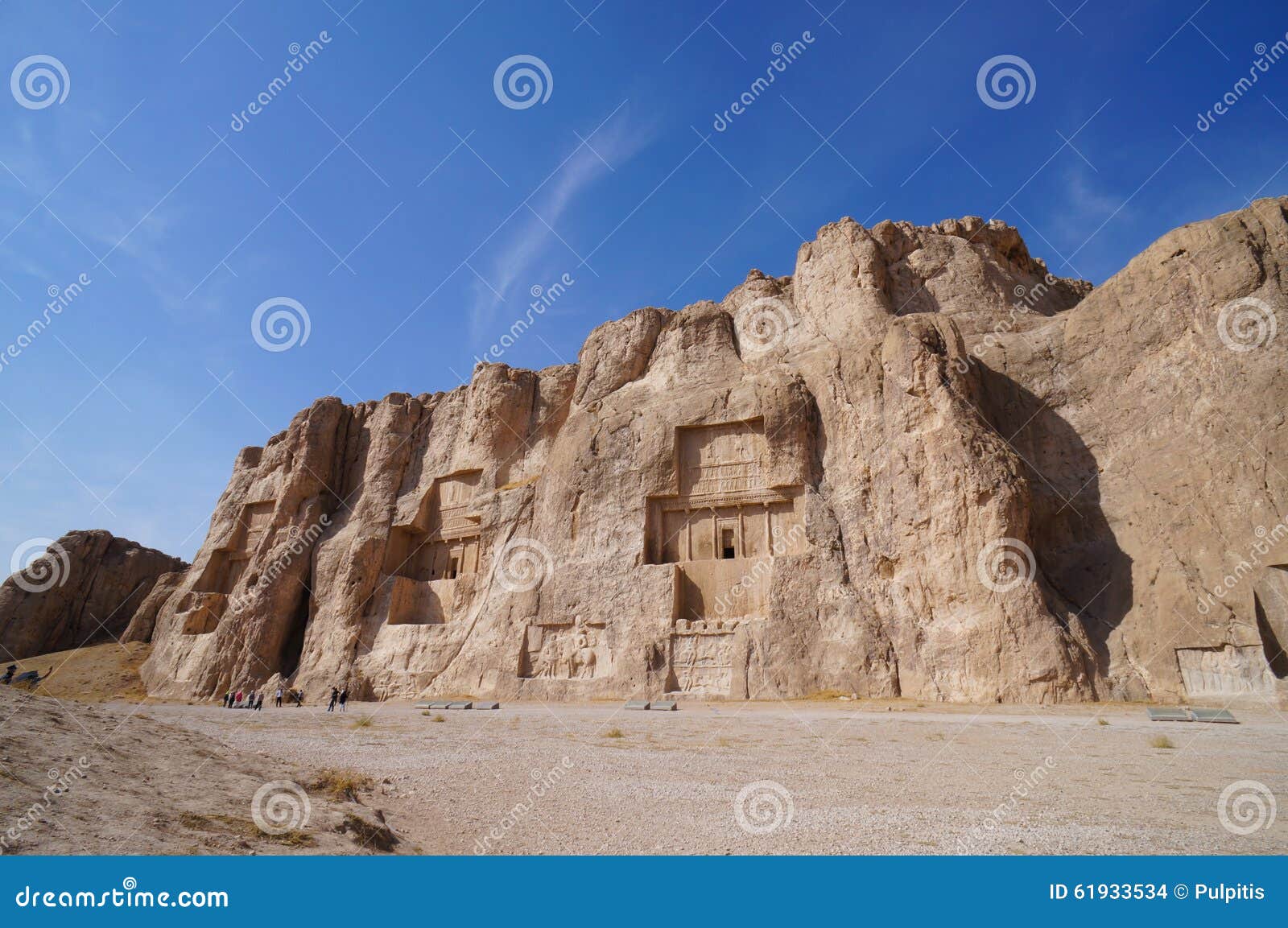 Steengravures Op Graf Van Darius Groot, Persepolis, Iran Stock Foto ...
