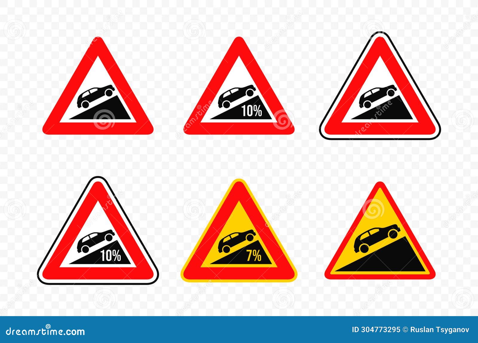 Steep Ascent Ahead, Get Ready To Climb. Close-up Of A Road Sign ...